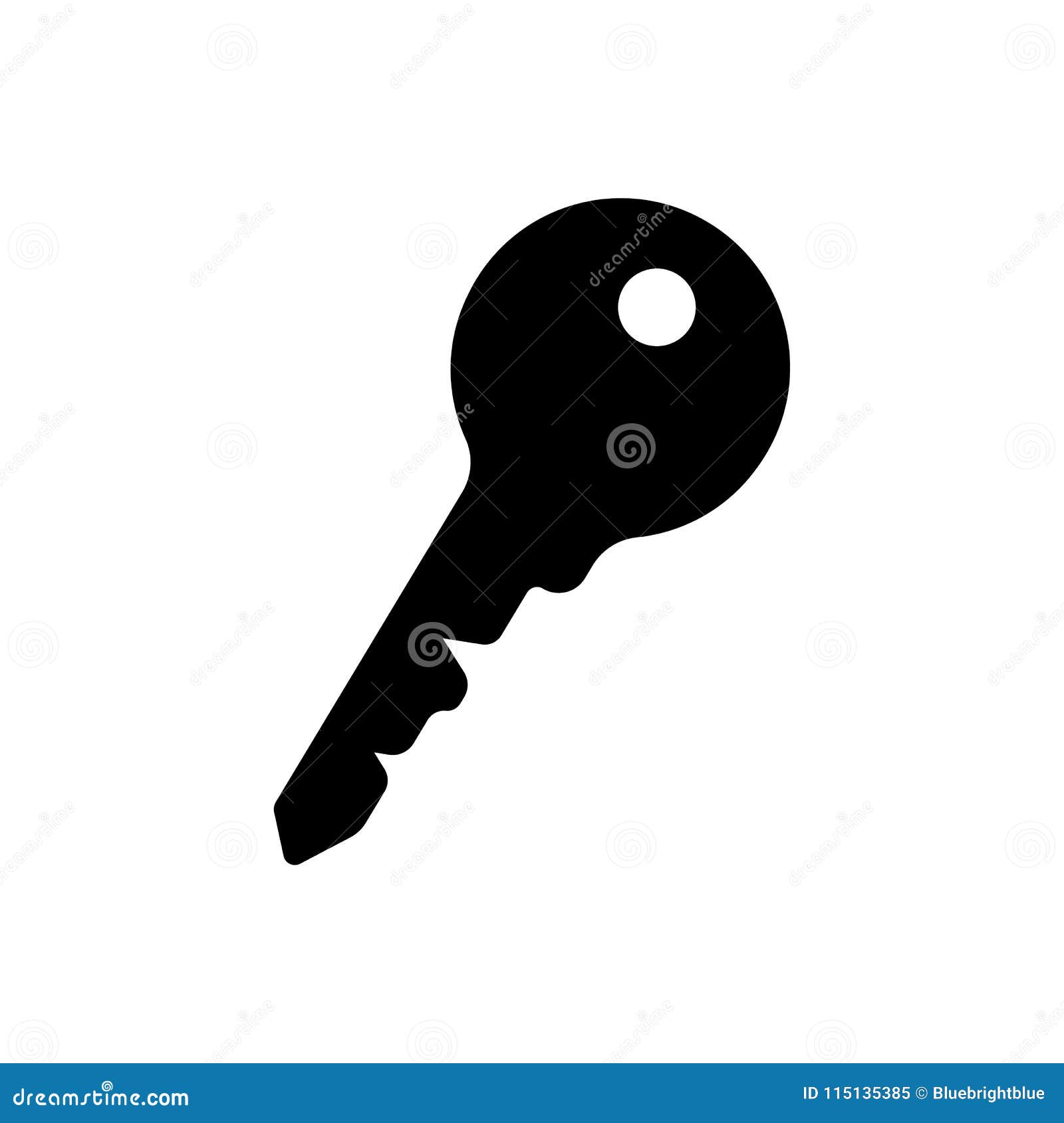 Black Bold Key Icon stock vector. Illustration of pictogram - 115135385