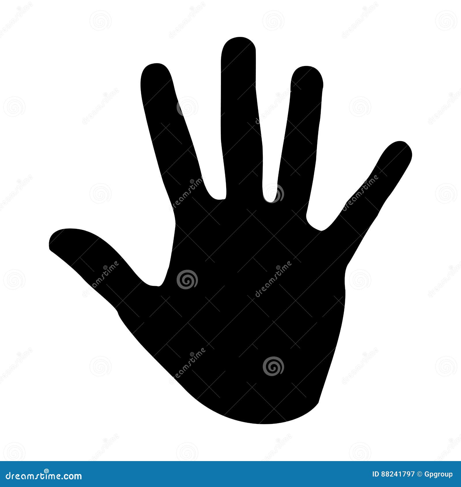 Black Silhouette of Left Hand Stock Illustration - Illustration of team ...