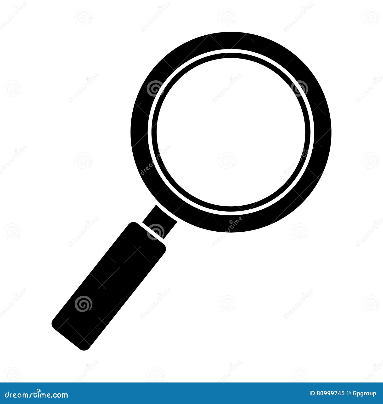 Black Silhouette of Magnifying Glass Stock Vector - Illustration of ...