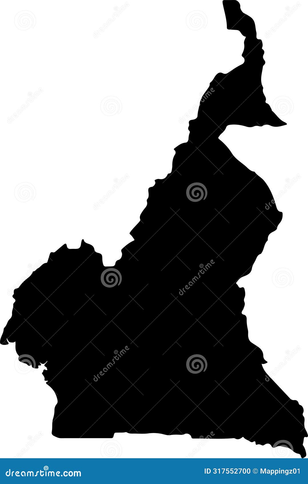Est Cameroon Silhouette Map With Transparent Background Stock Photo ...