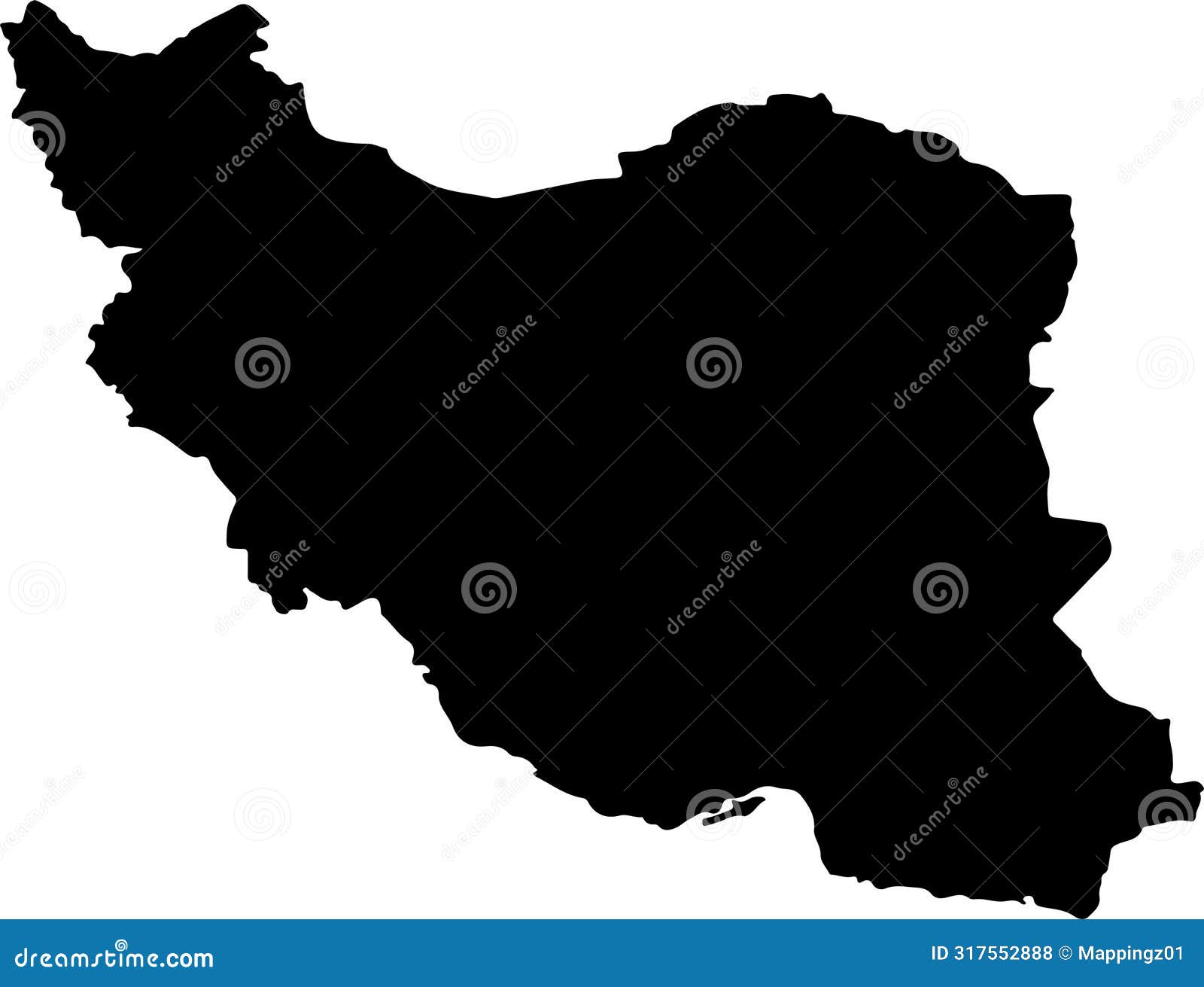 Iran Silhouette Map with Transparent Background Stock Vector ...