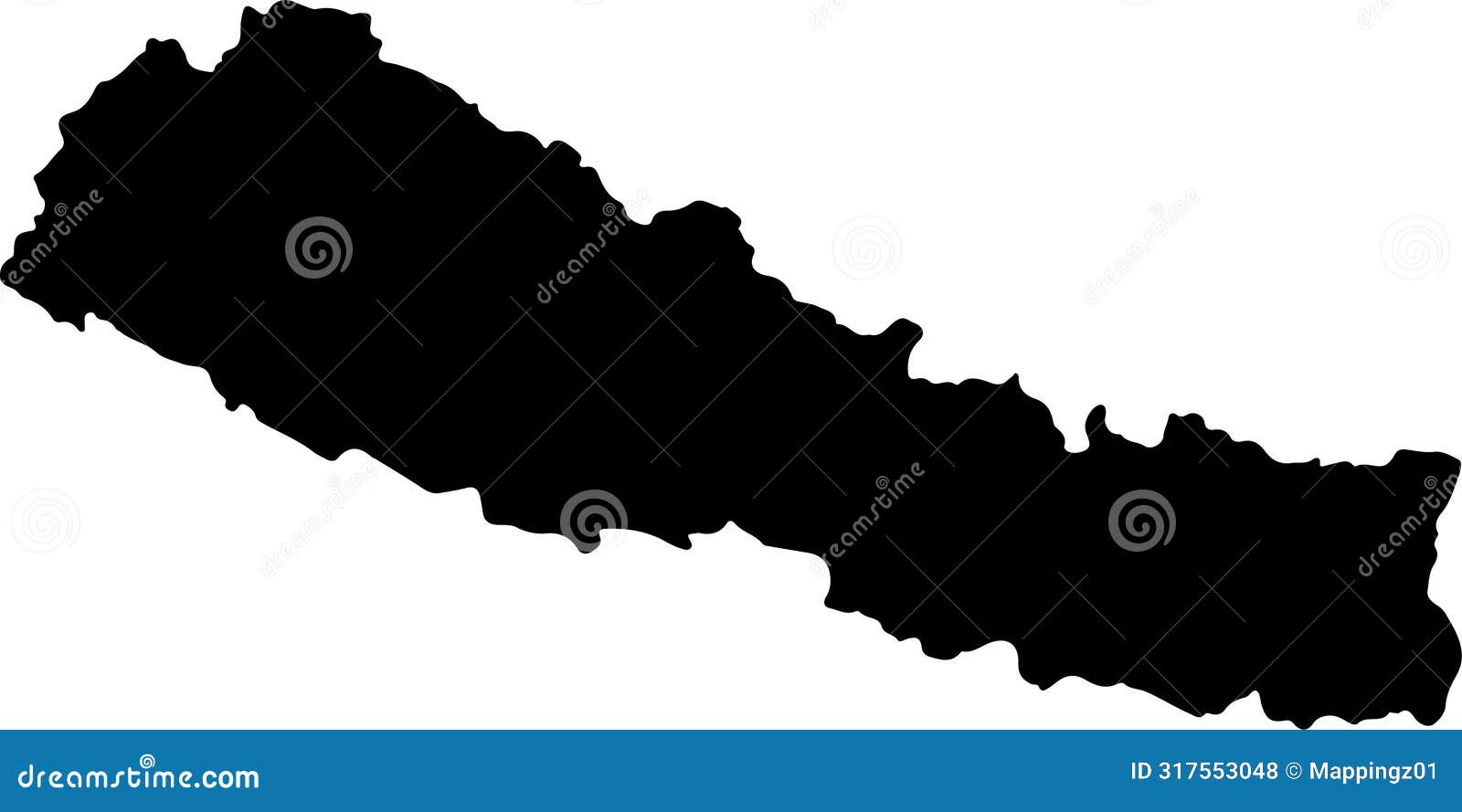Nepal Silhouette Map with Transparent Background Stock Vector ...