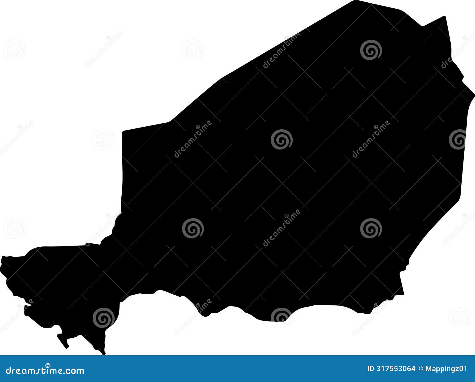 Niger Silhouette Map with Transparent Background Stock Vector ...