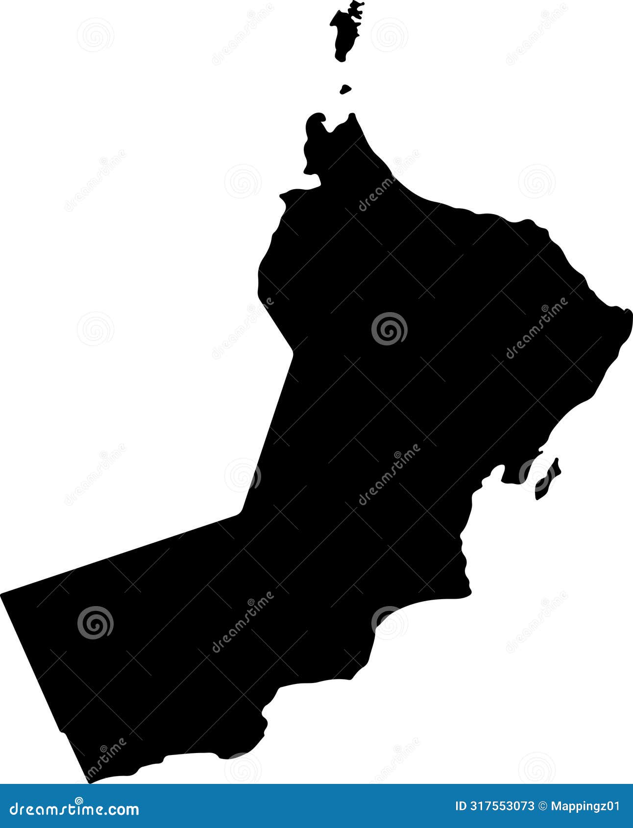Oman Map Silhouette Cartoon Vector | CartoonDealer.com #270565743