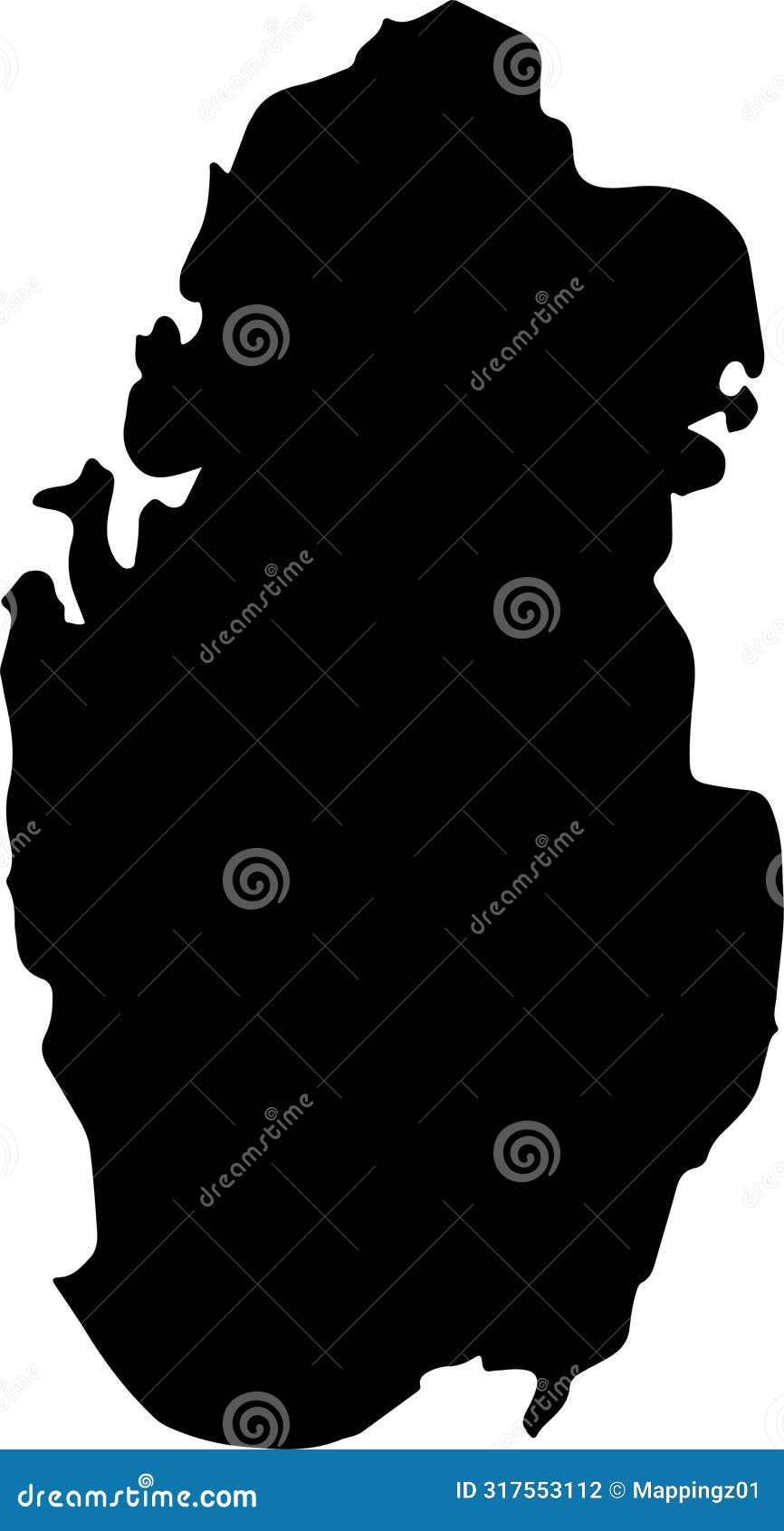 Qatar Silhouette Map with Transparent Background Stock Vector ...
