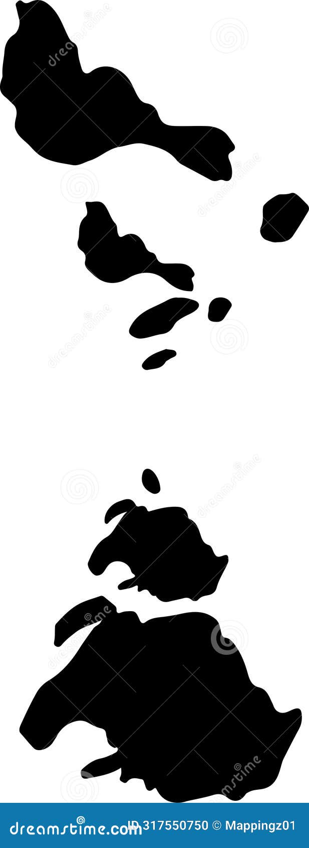 Shefa Vanuatu Silhouette Map with Transparent Background Stock Vector ...