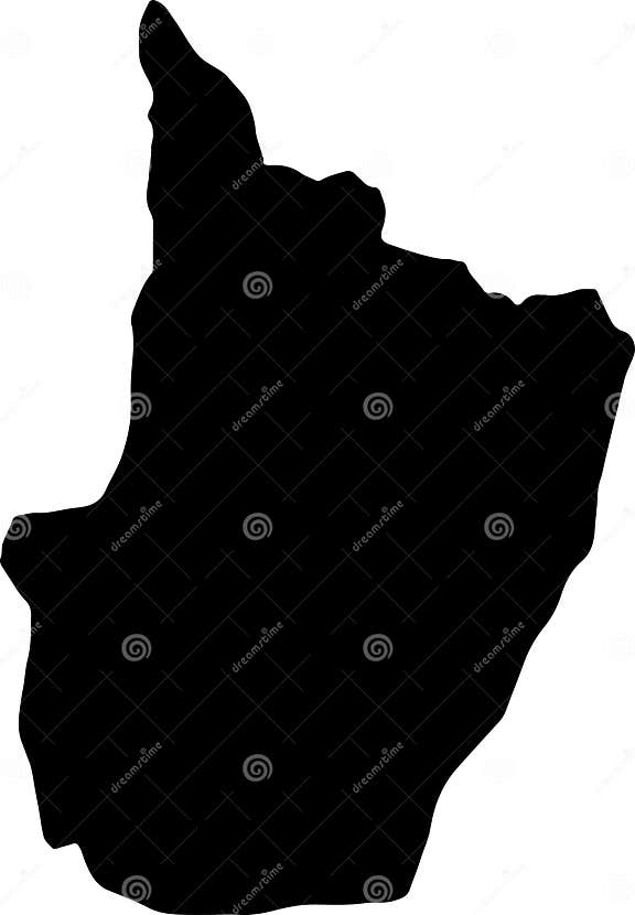 Upper Takutu-Upper Essequibo Guyana Silhouette Map with Transparent ...