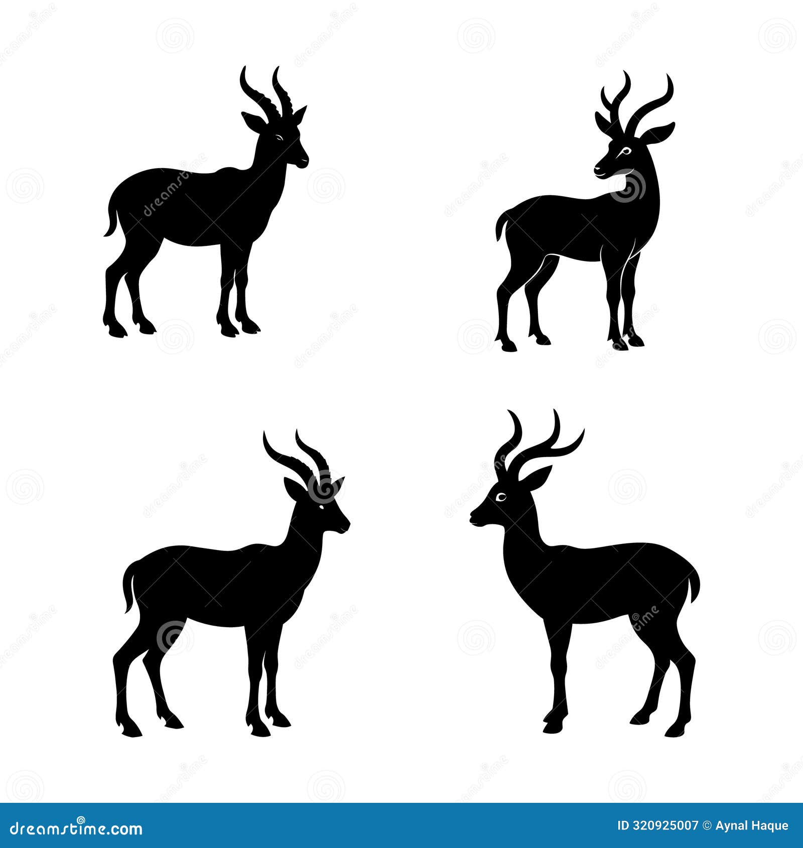 Black Silhouette of Markhor Vector Stock Vector - Illustration of white ...