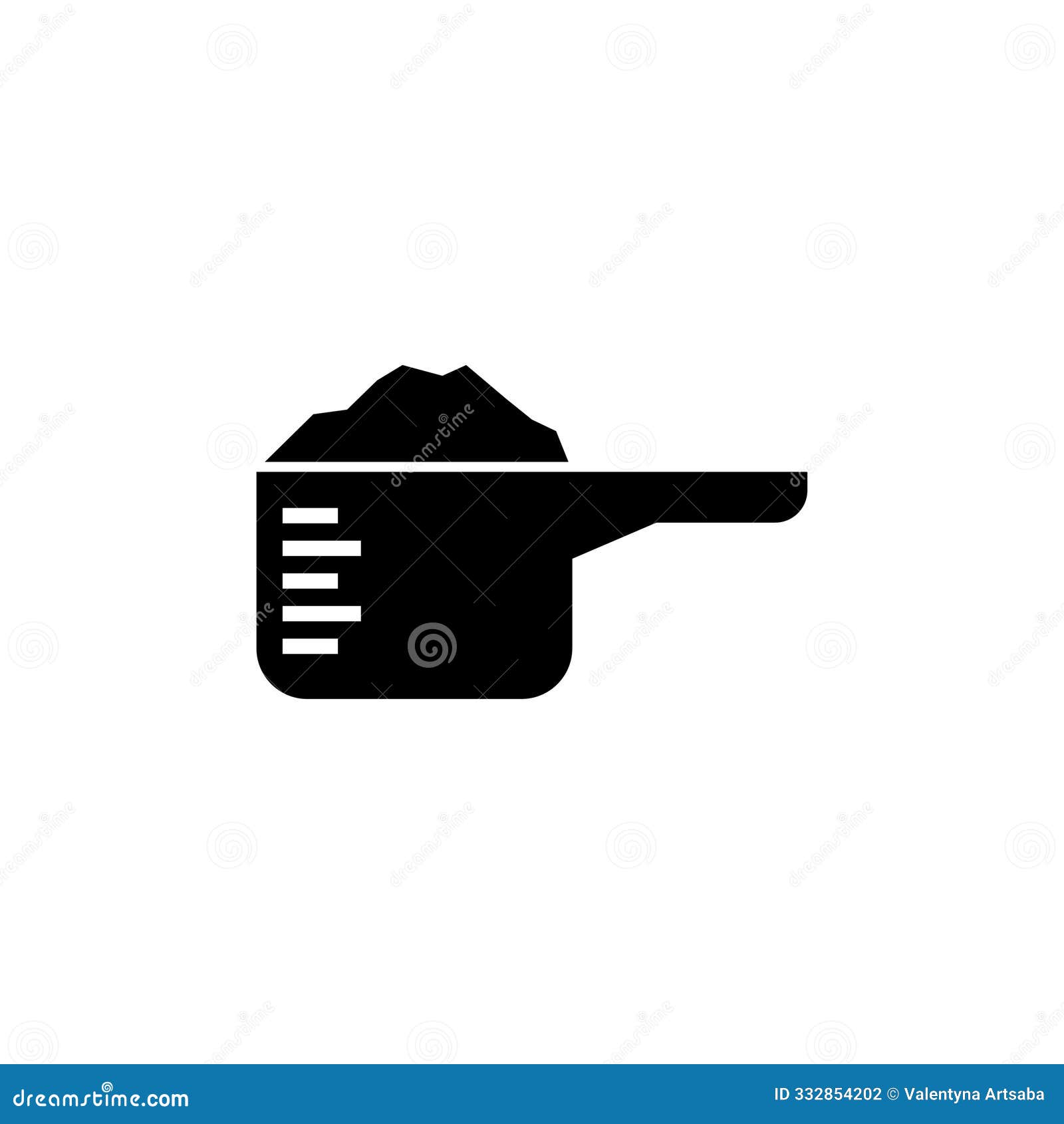 Black Silhouette of a Measuring Scoop Filled with Contents, Depicted in ...