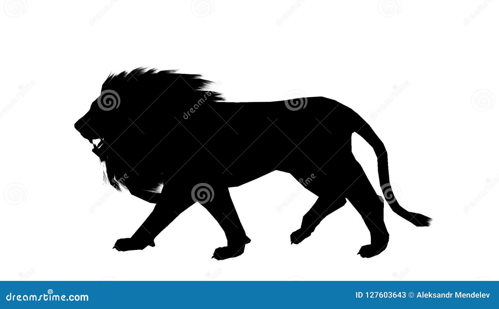 Black Silhouette of a Moving Lion. Alpha Channel. Alpha Matte. FullHD ...