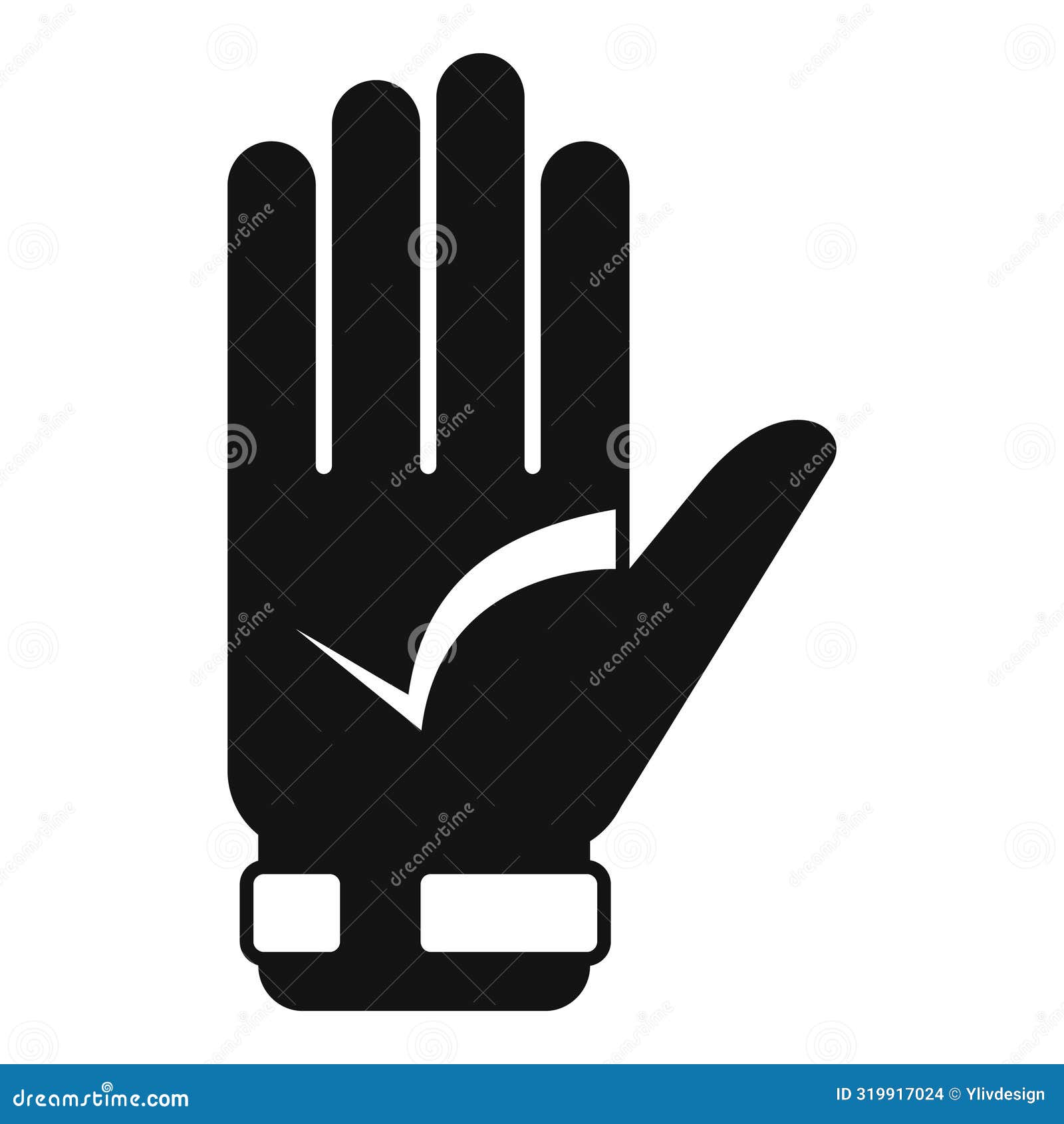 Black Silhouette of an Open Hand Stock Vector - Illustration of simple ...