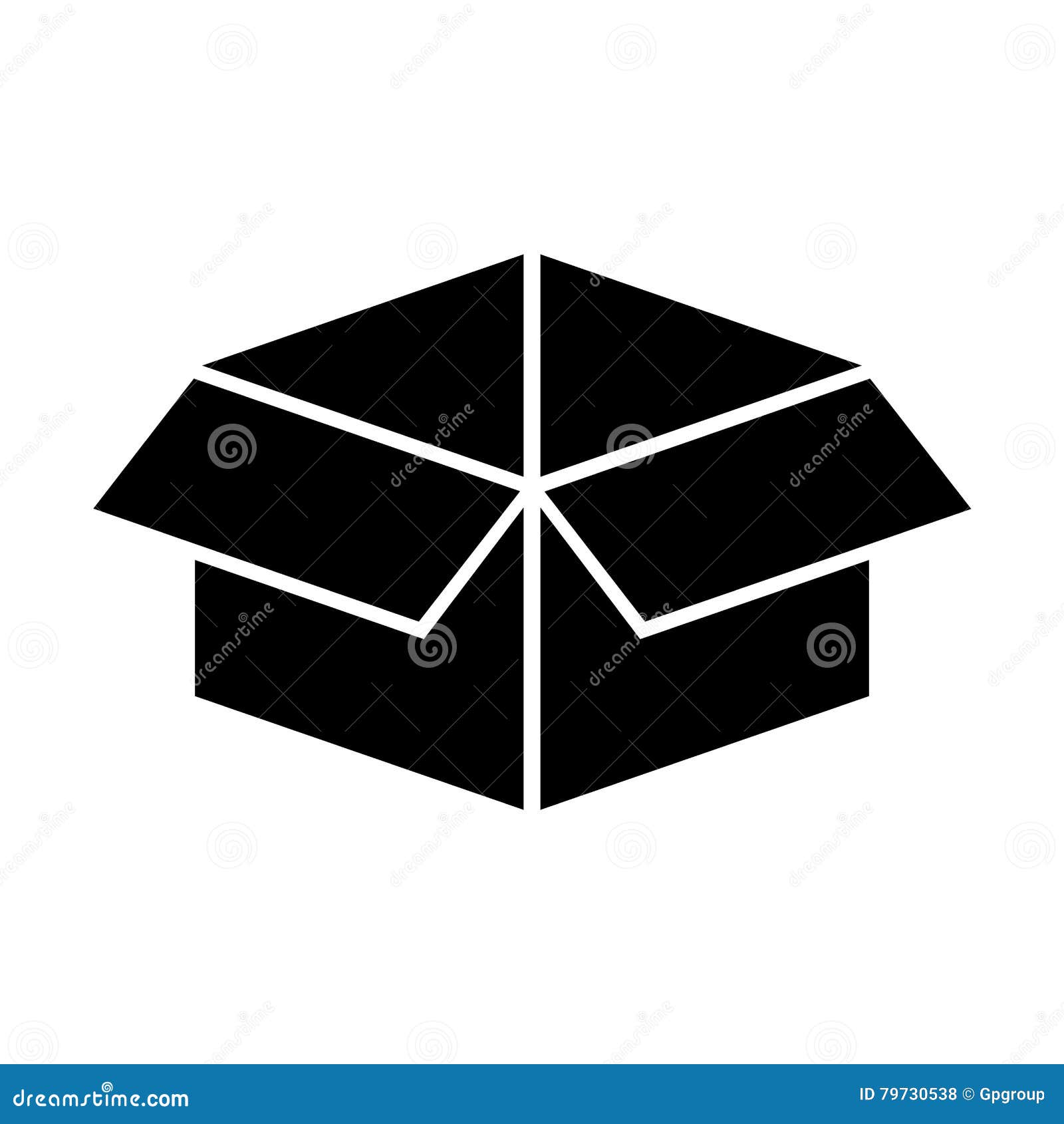 Black Silhouette Open Packing Box Stock Vector - Illustration of craft ...