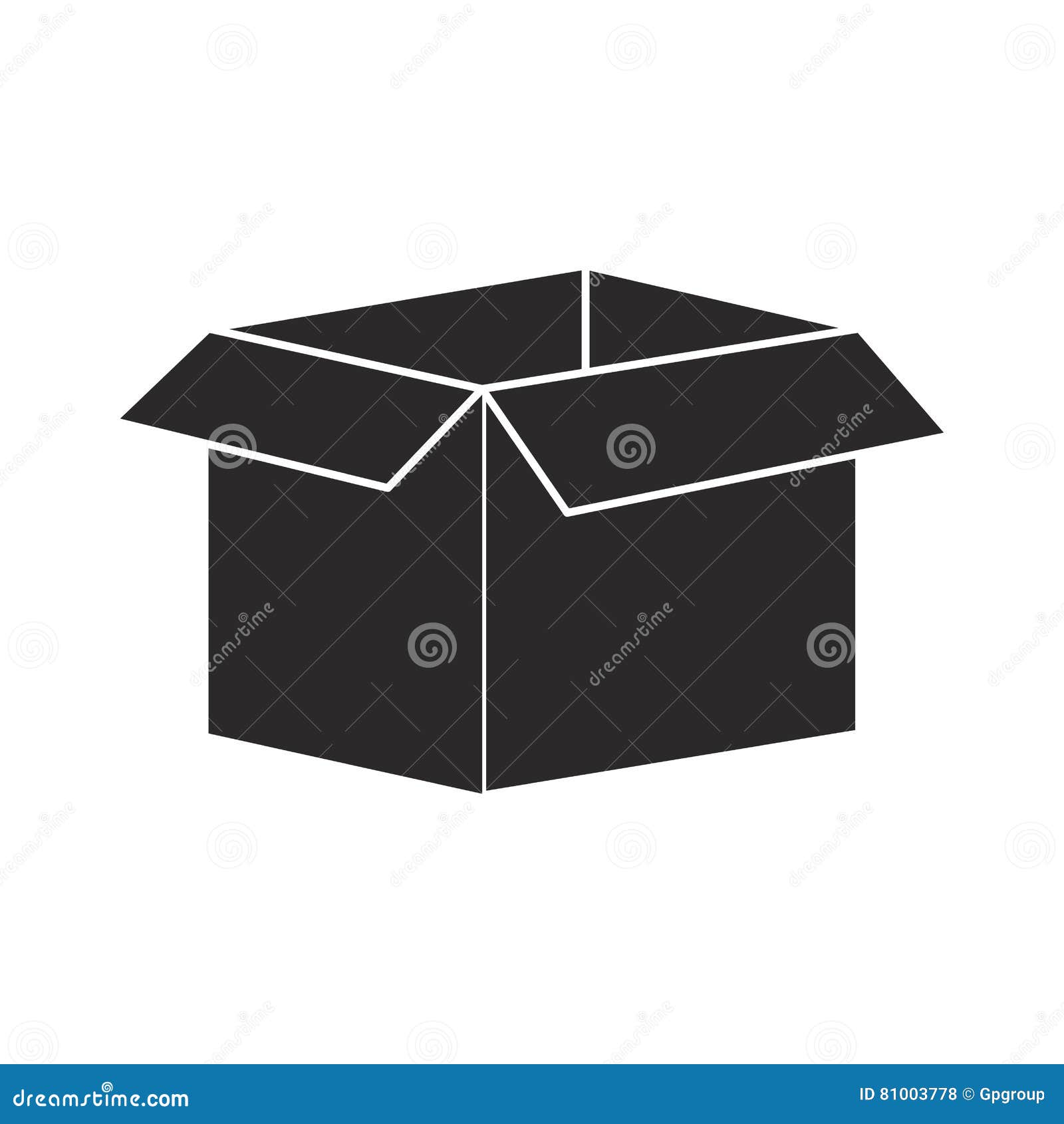 Black Silhouette Packing Open and Empty Stock Vector - Illustration of ...
