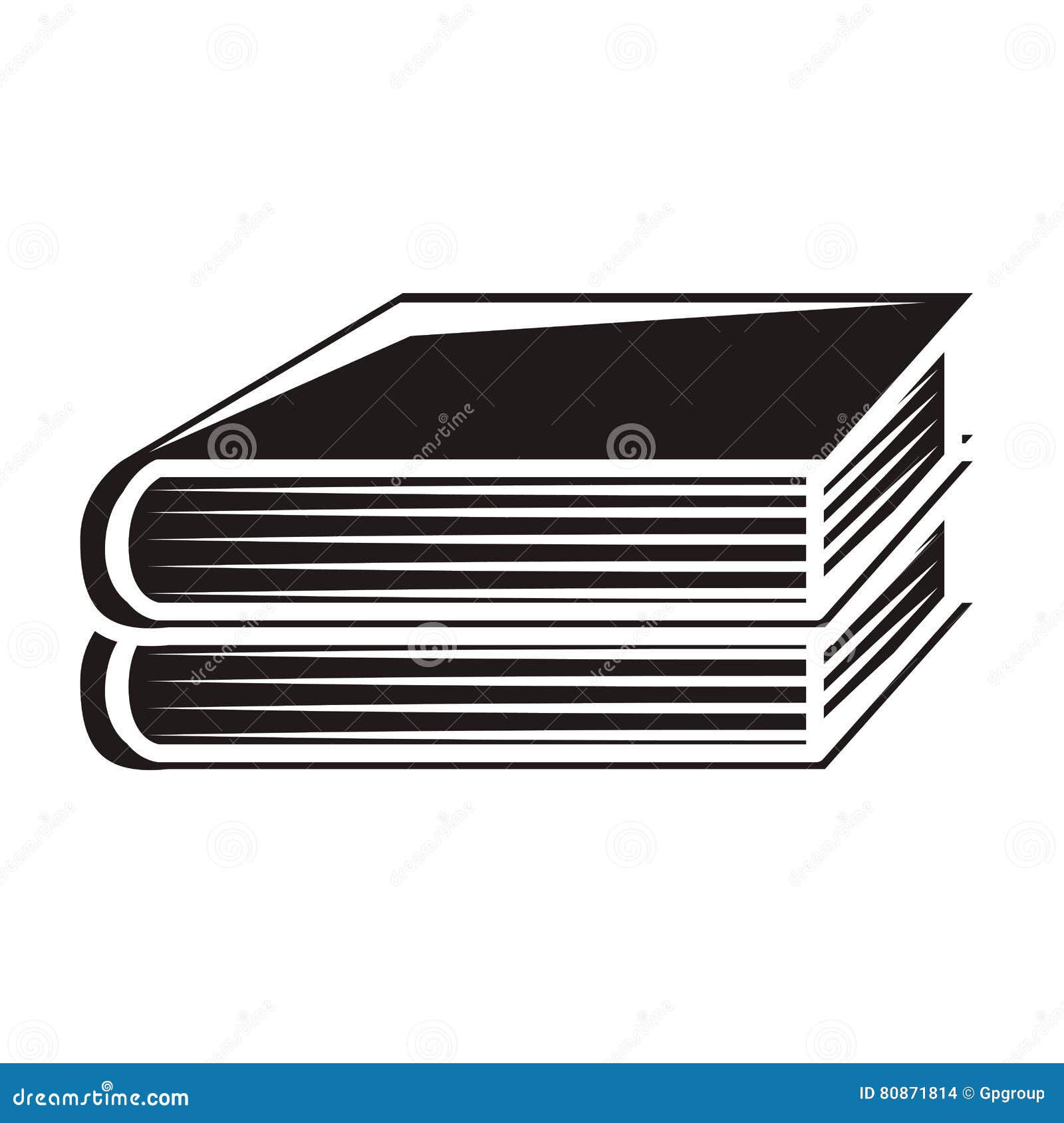 Black Silhouette Pair of Books Stock Vector - Illustration of knowledge ...