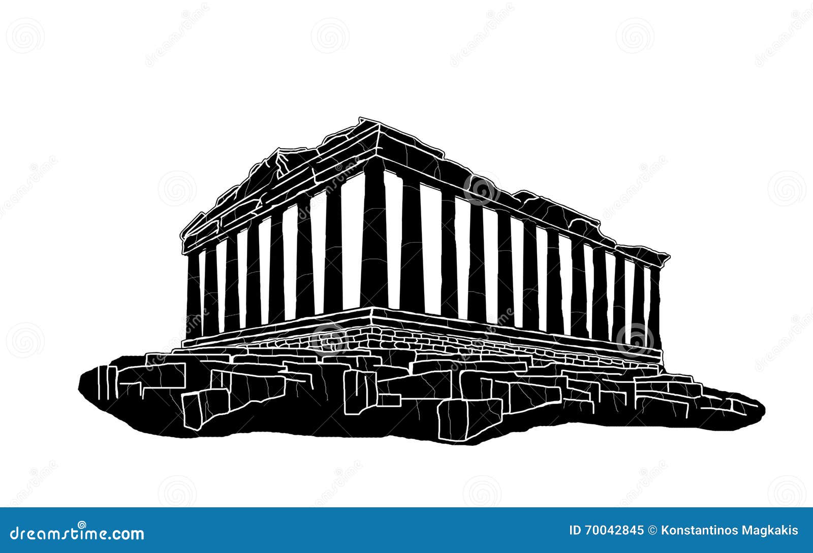 Black Silhouette of Parthenon Stock Illustration - Illustration of ...