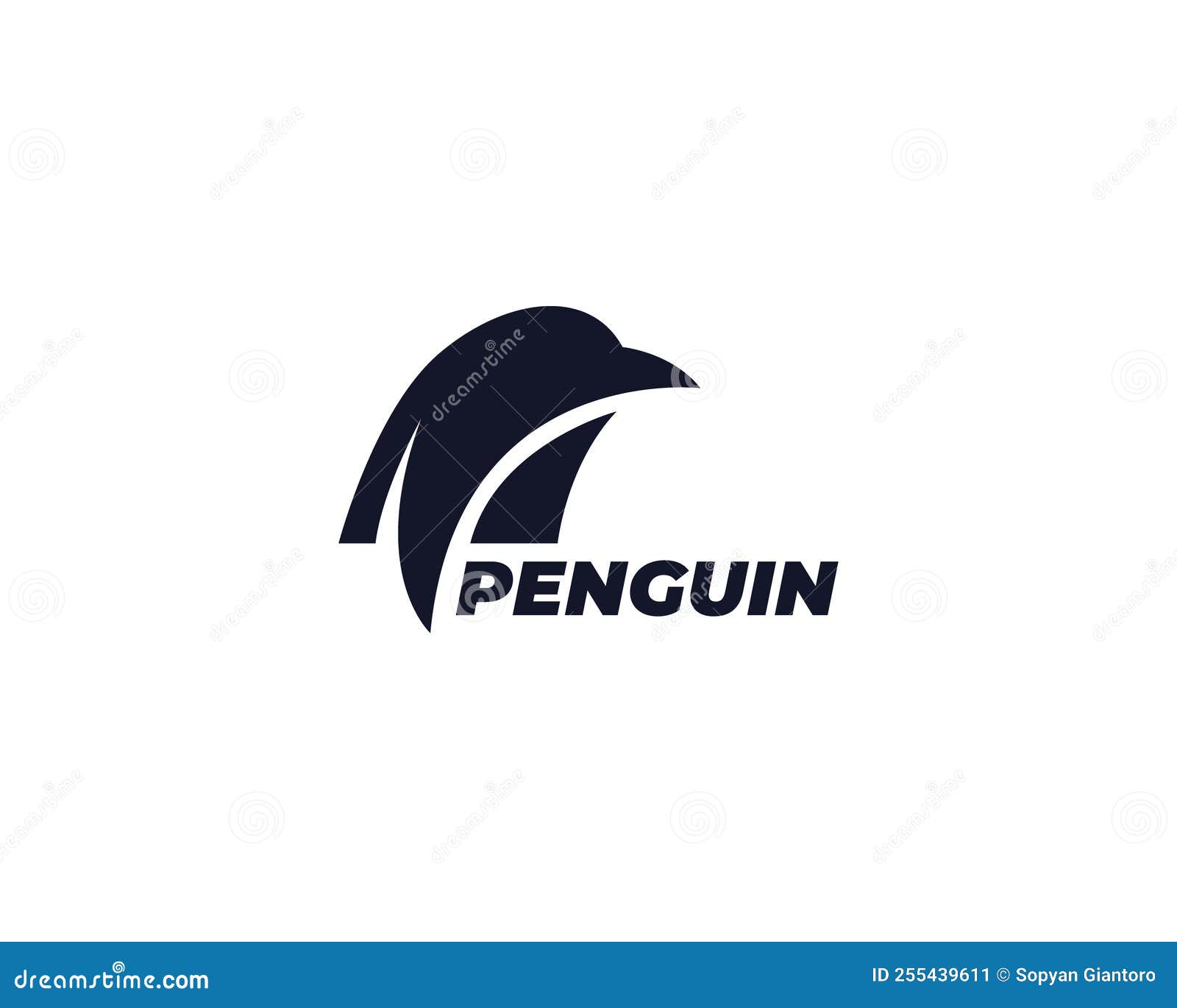 Black Silhouette Penguin Logo Design Template Stock Vector ...