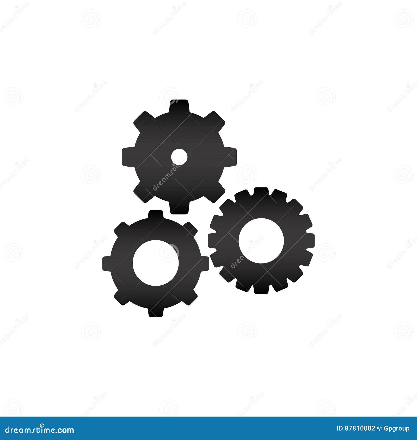 Pinions Set Silhouette Blurred Monochrome Vector Illustration ...