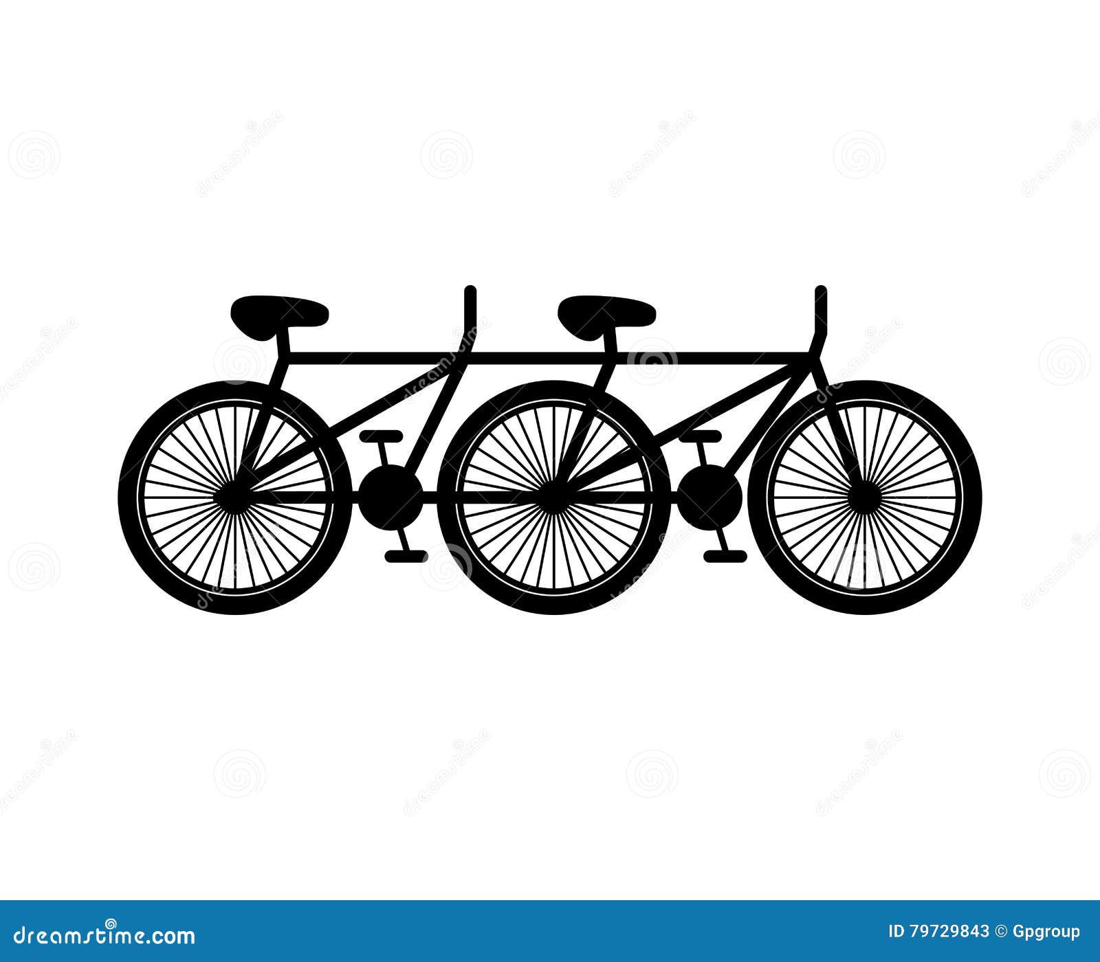 Black Silhouette Polycycle with Pedals Stock Vector - Illustration of ...