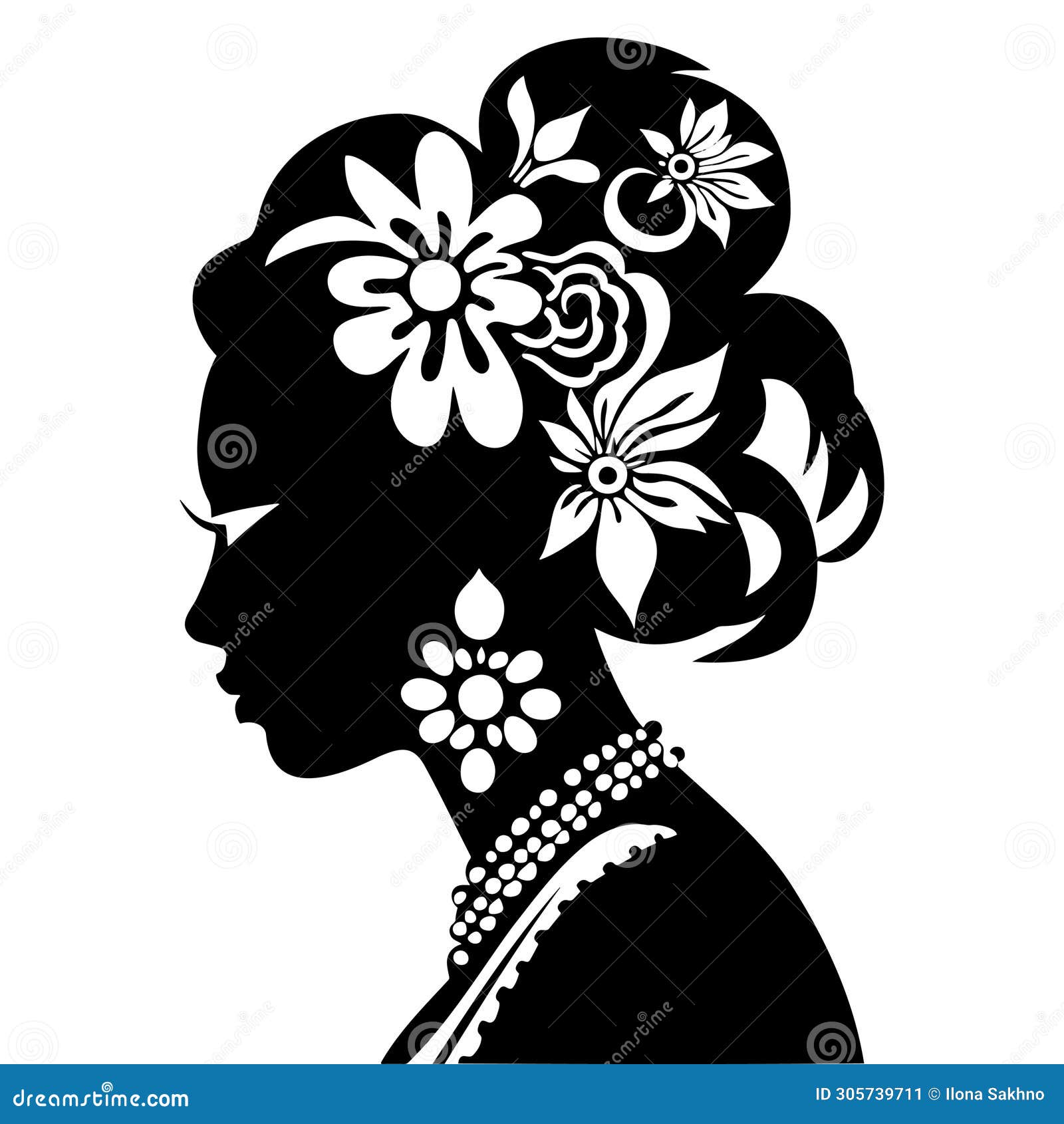 Black Silhouette of Queen. Traditional Image of the Queen Side View ...
