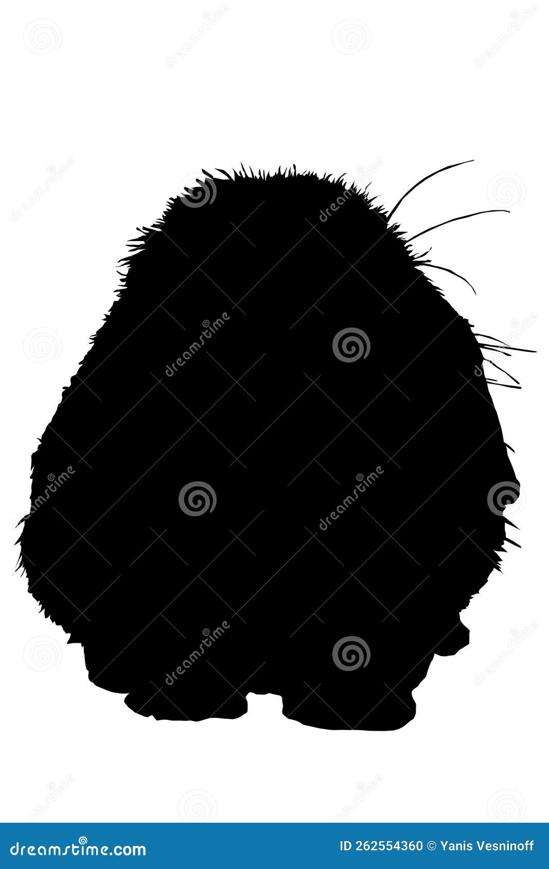 Black Silhouette of a Rabbit with Drooping Ears Stock Illustration ...