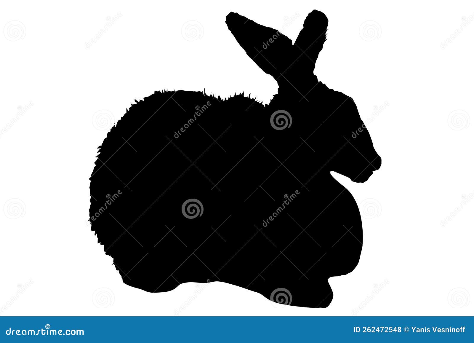 Black Silhouette of a Rabbit. Stock Illustration - Illustration of hand ...