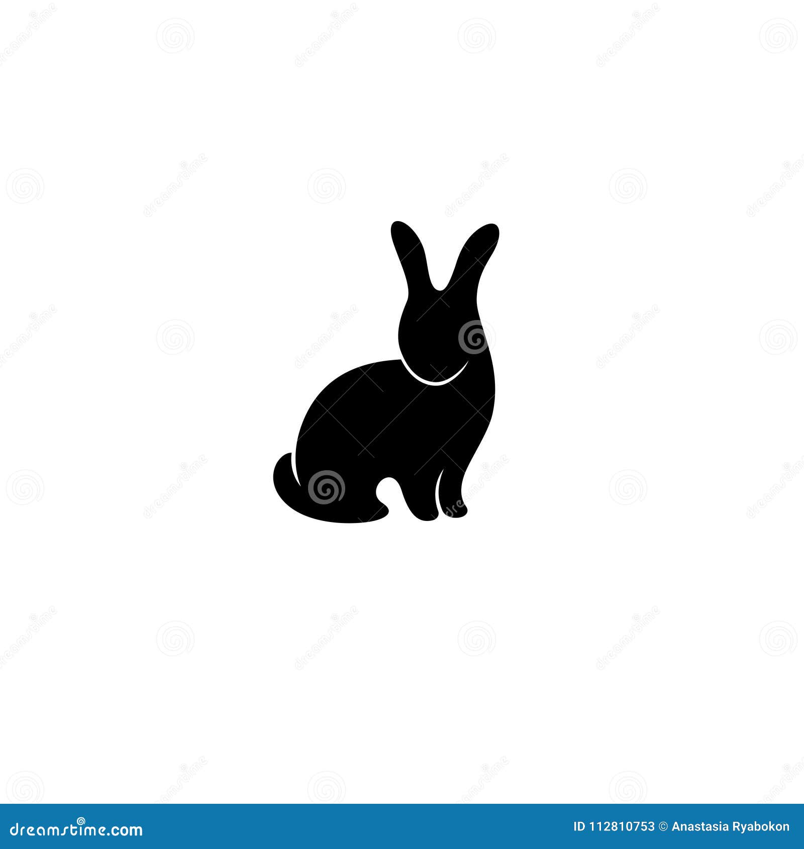 Black Silhouette Rabbit Logo Design Stock Vector - Illustration of mark ...