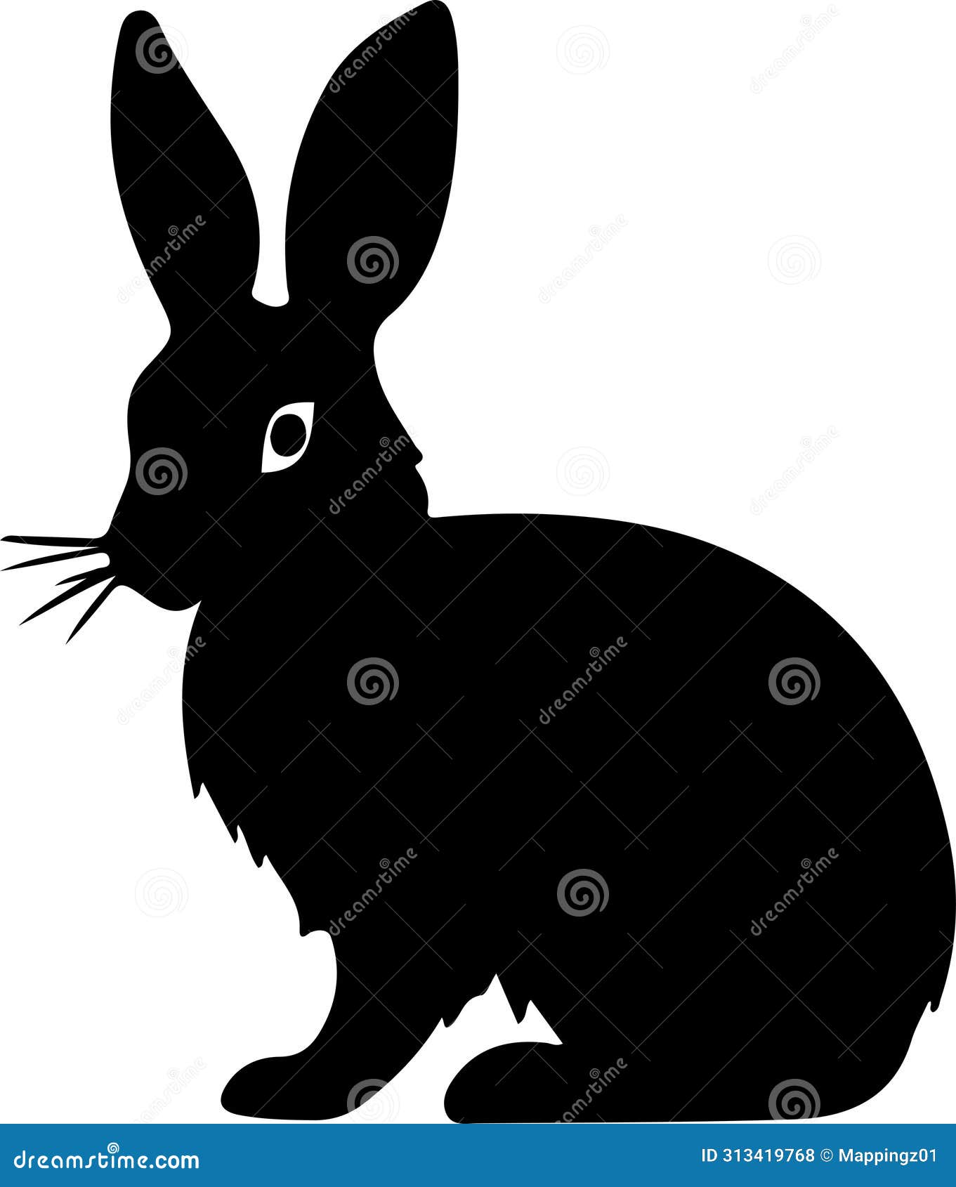 Rabbit Black Silhouette Generative Ai Stock Vector - Illustration of ...