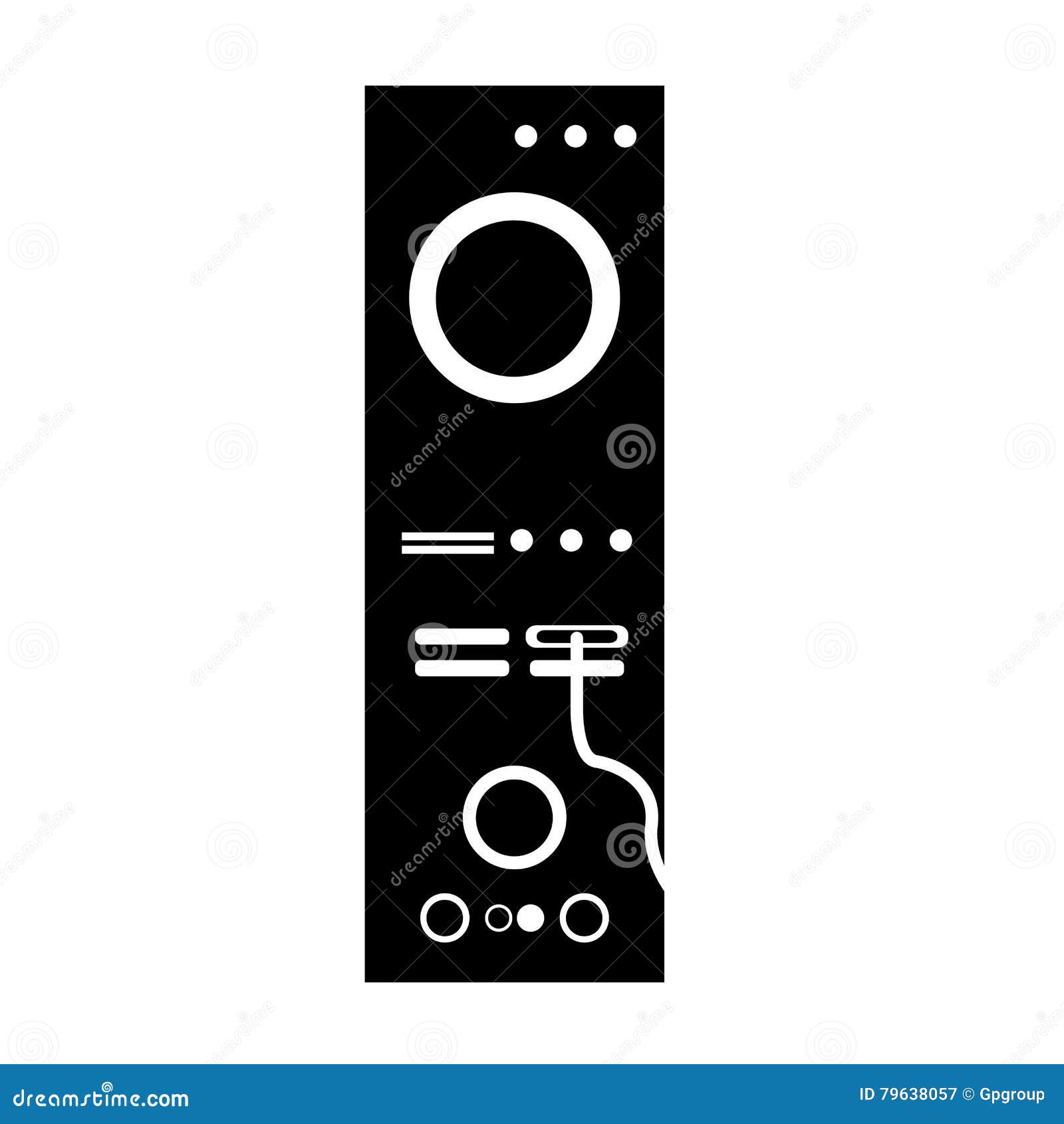 Black Silhouette Remote Controller with Buttons Stock Vector ...