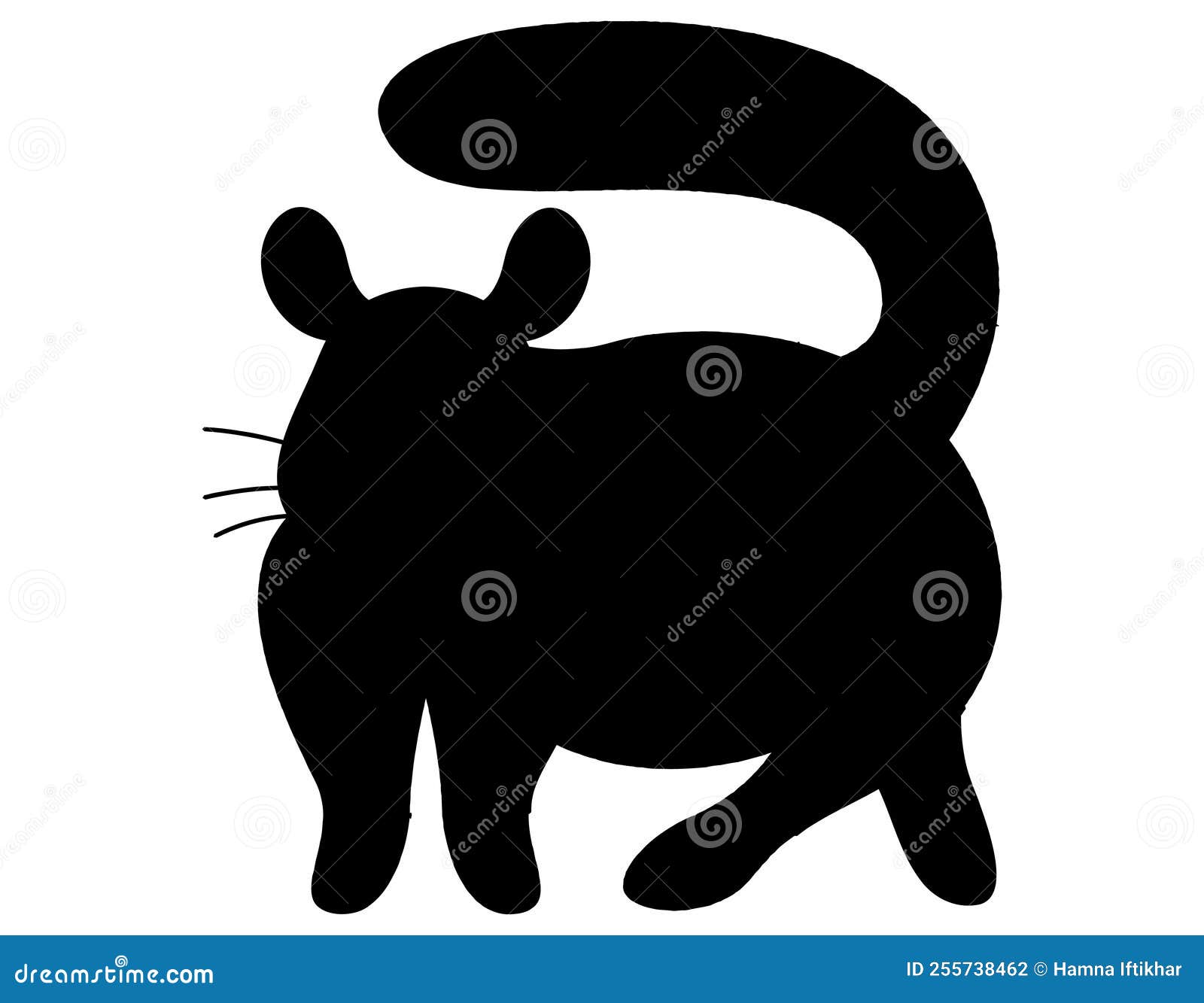 Black Silhouette Of A Rodent Gopher, Rat, Groundhog Vector Illustration ...