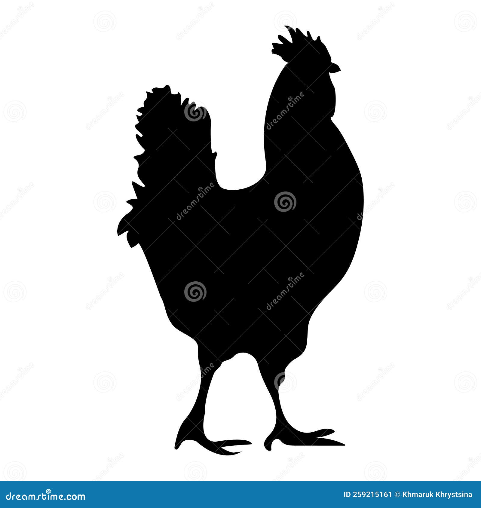 Black Silhouette of a Rooster Stock Vector - Illustration of domestic ...