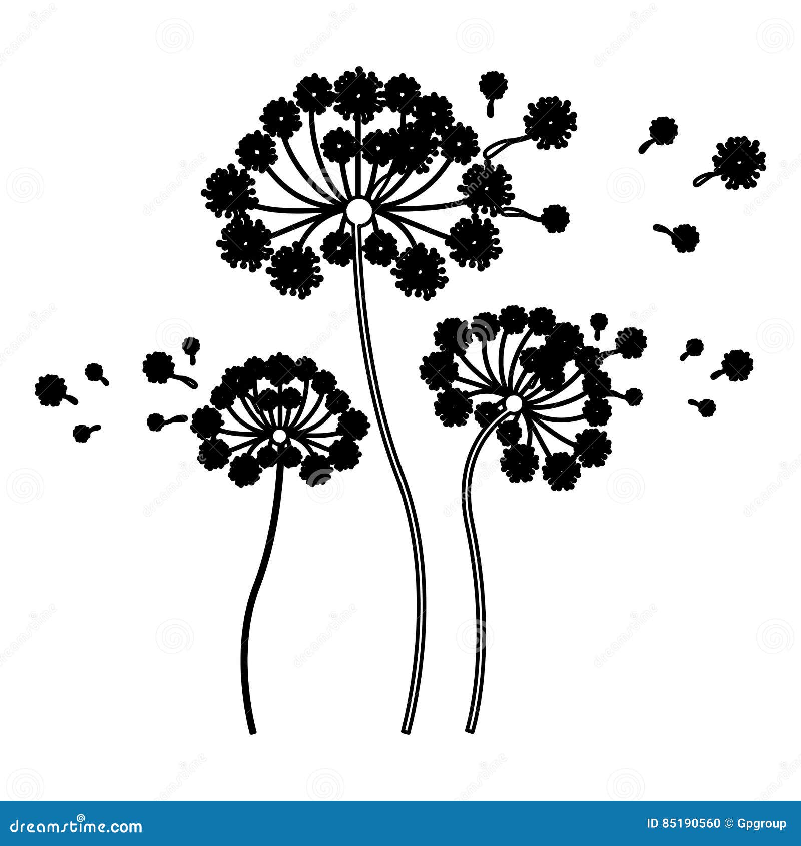 Silhouette Petals Of Flower With Sepal Cartoon Vector | CartoonDealer ...