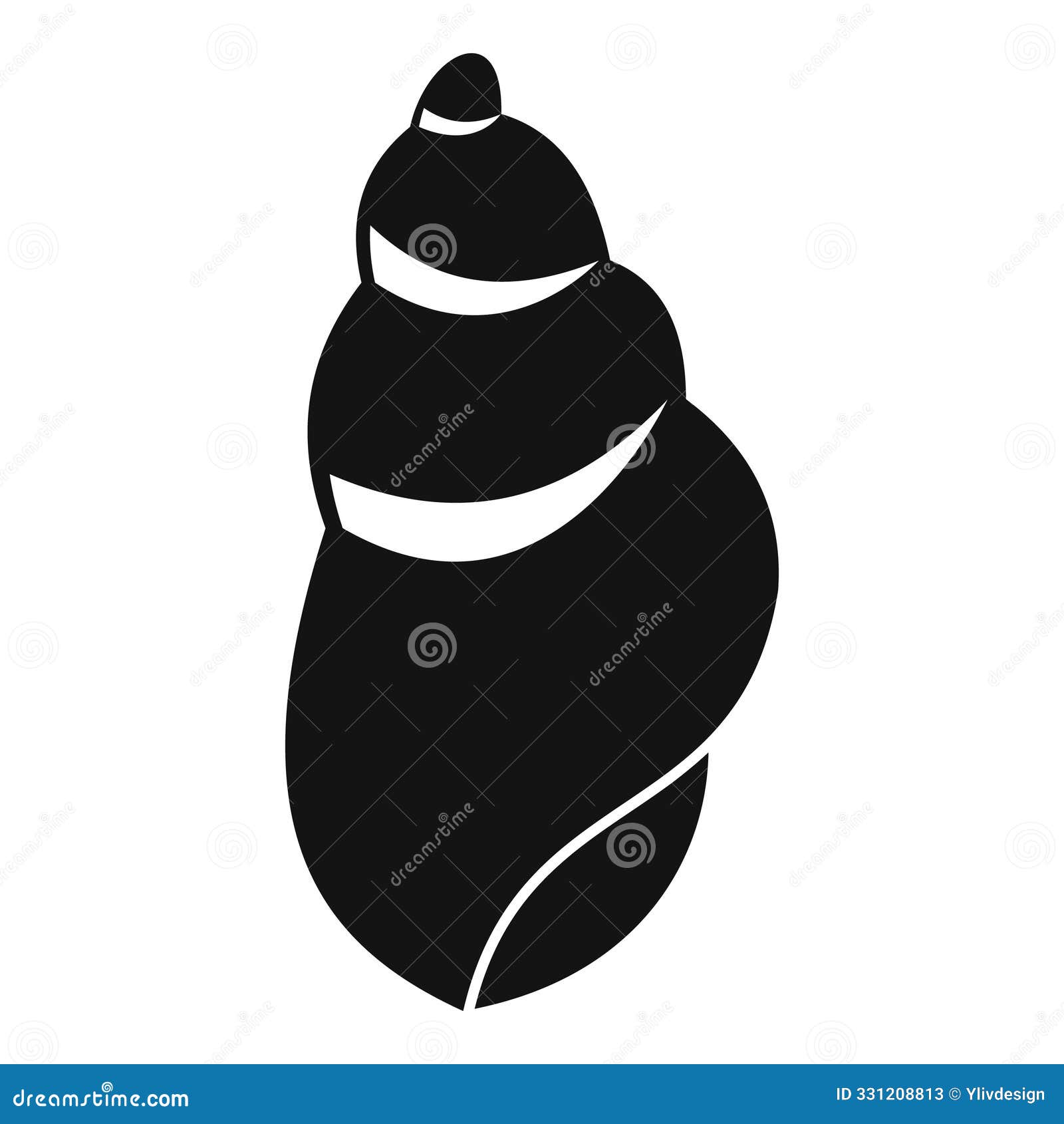 Black Spiral Seashell Creating Elegant Shape Stock Illustration ...