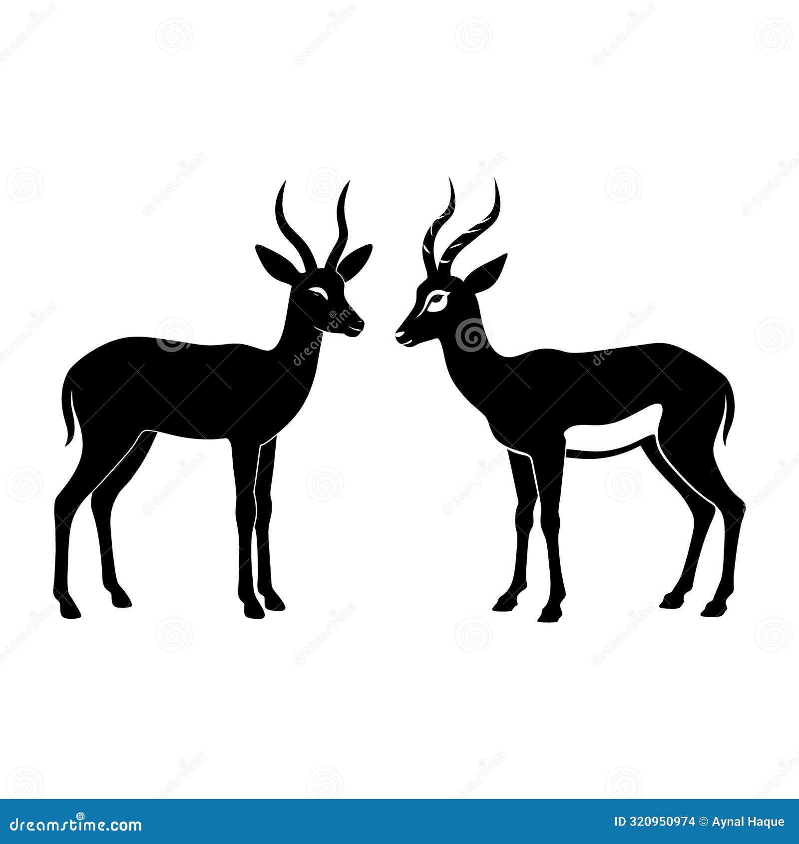Black Silhouette of Springbok Vector Stock Vector - Illustration of ...