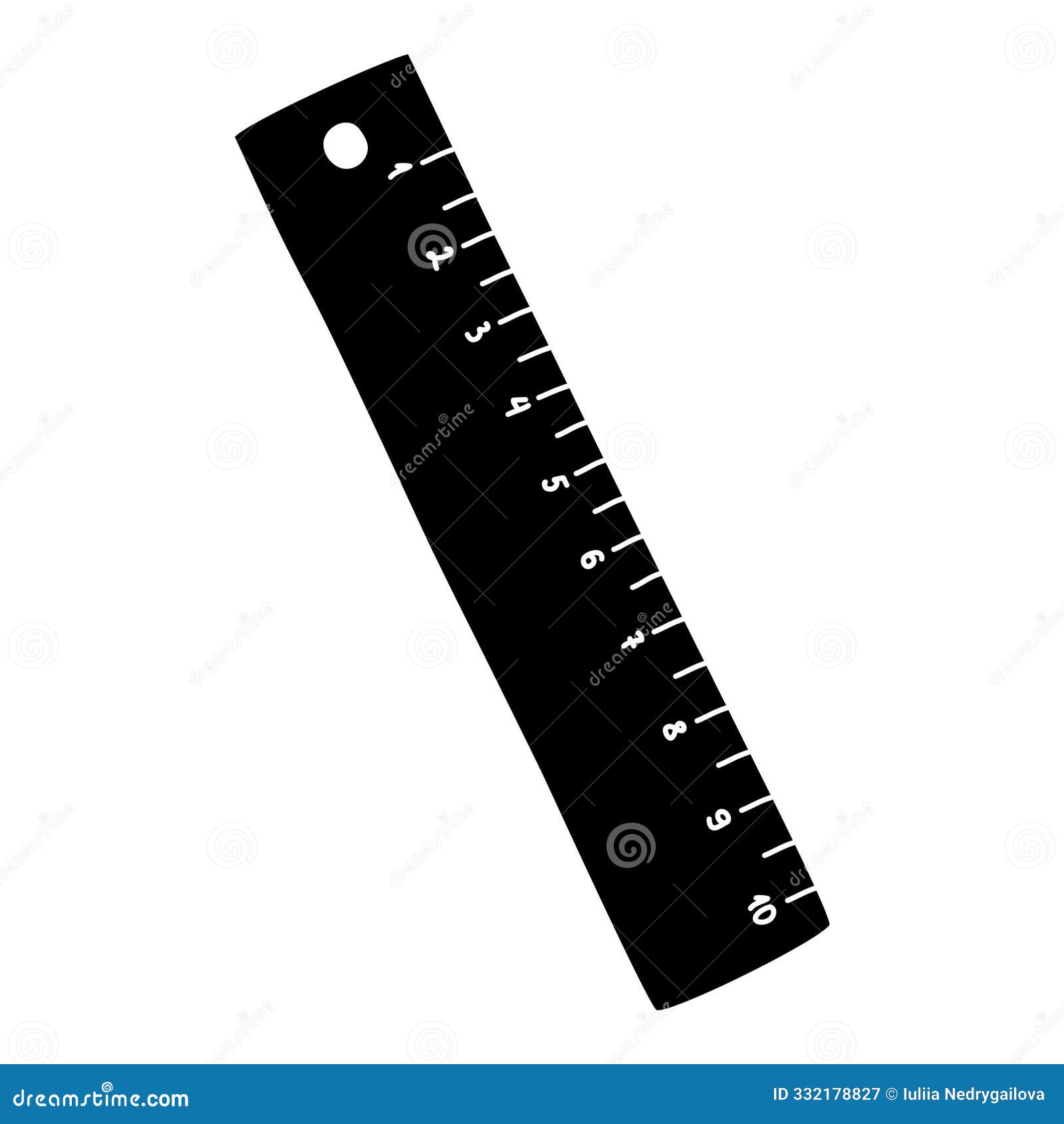 Straight School Ruler, Doodle Style Flat Vector Outline For Coloring ...
