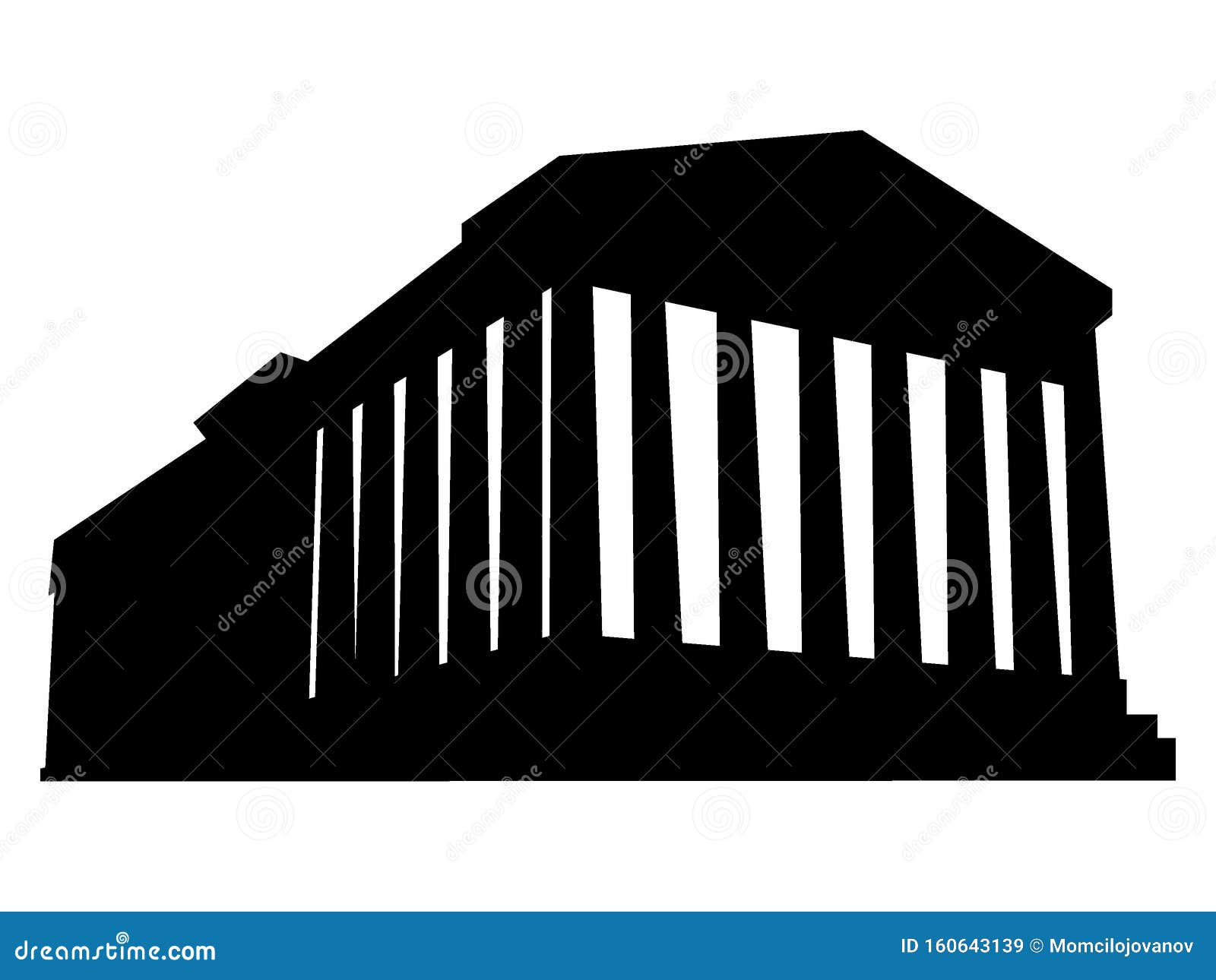 Black Silhouette of Symbol of Athens - Acropolis Stock Vector ...