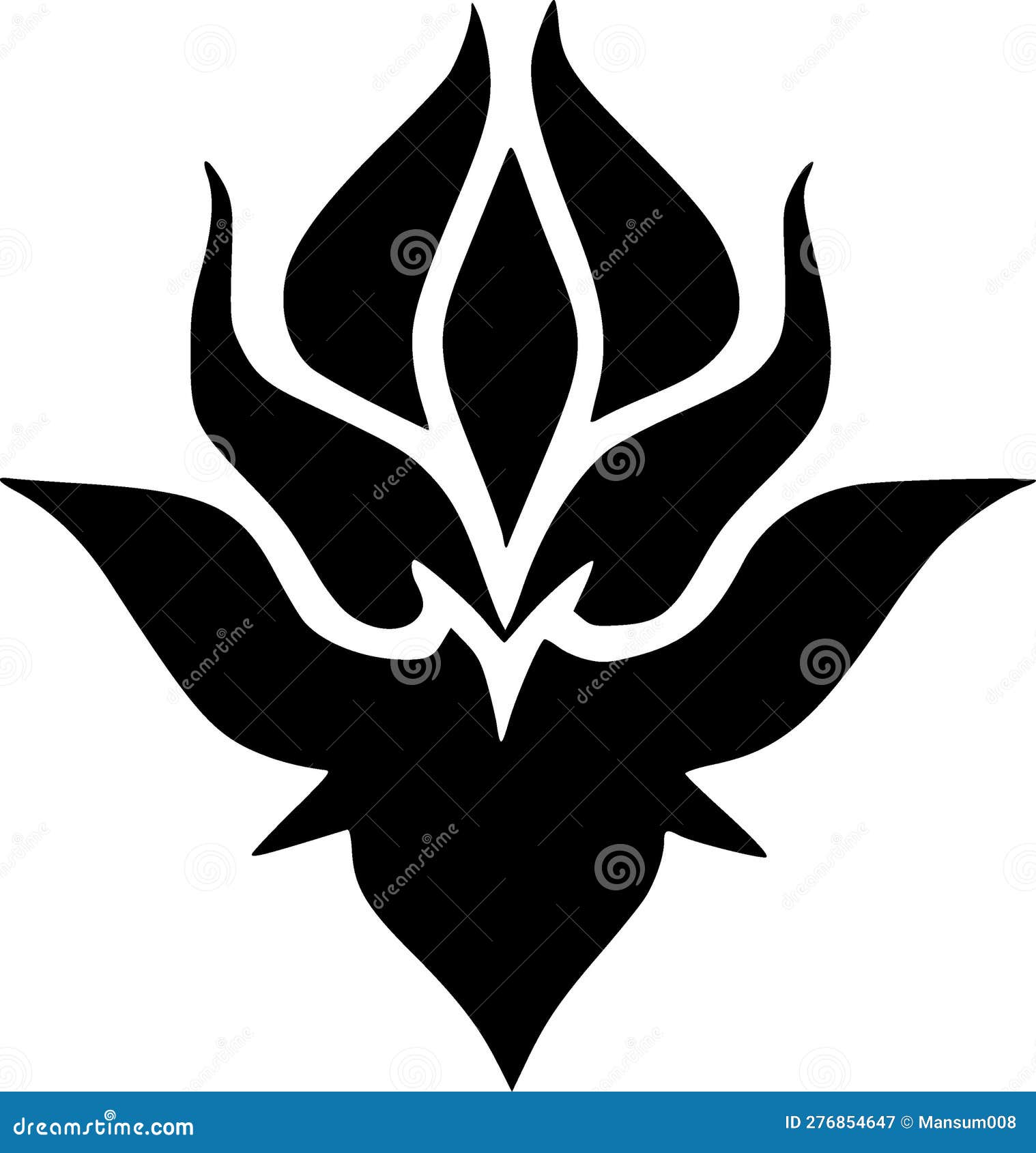 Black Silhouette of Tattoo. Evil Shape Illustration Stock Illustration ...