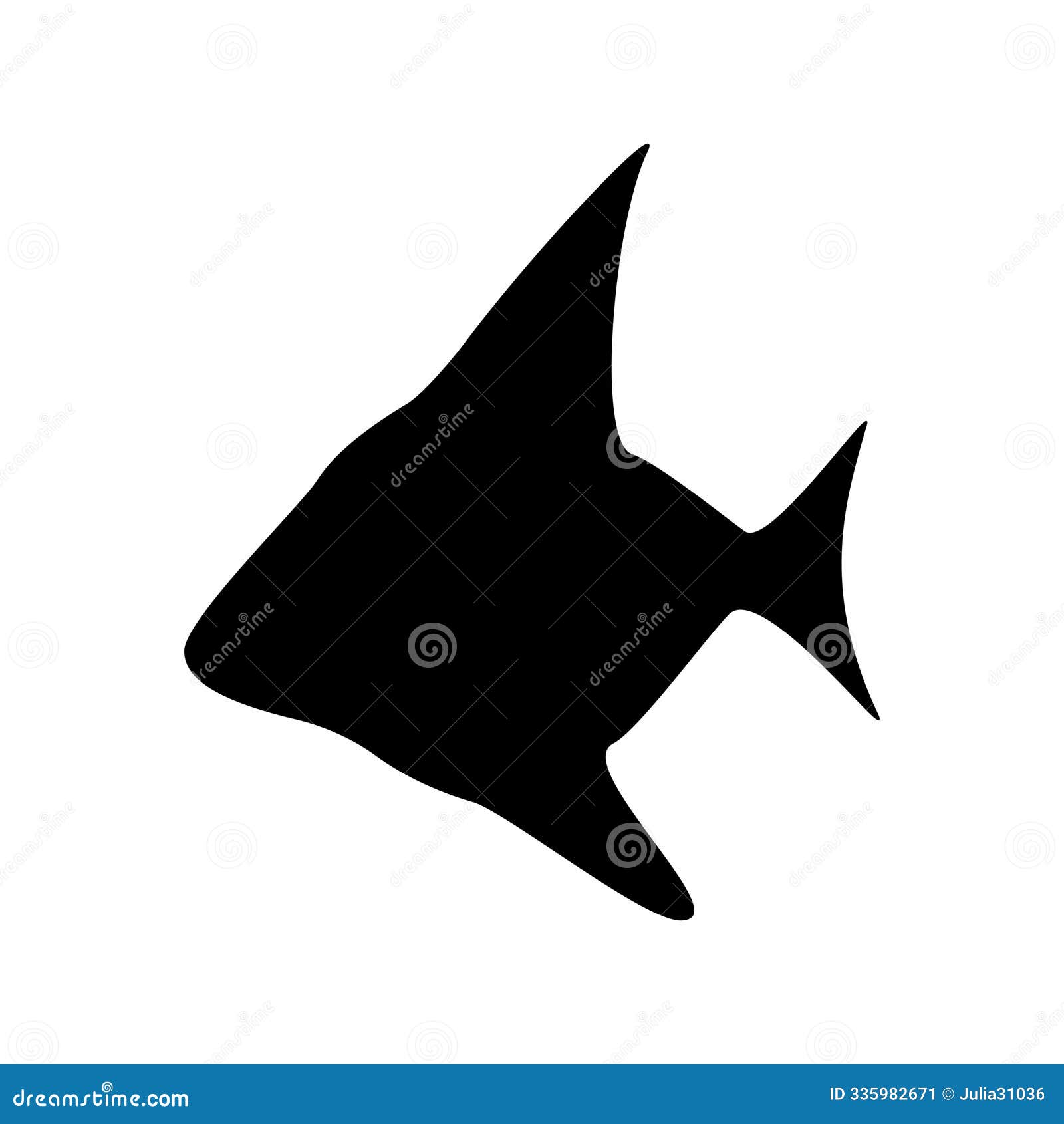 Black Silhouette Tropical Triangle Fish Stock Illustration ...