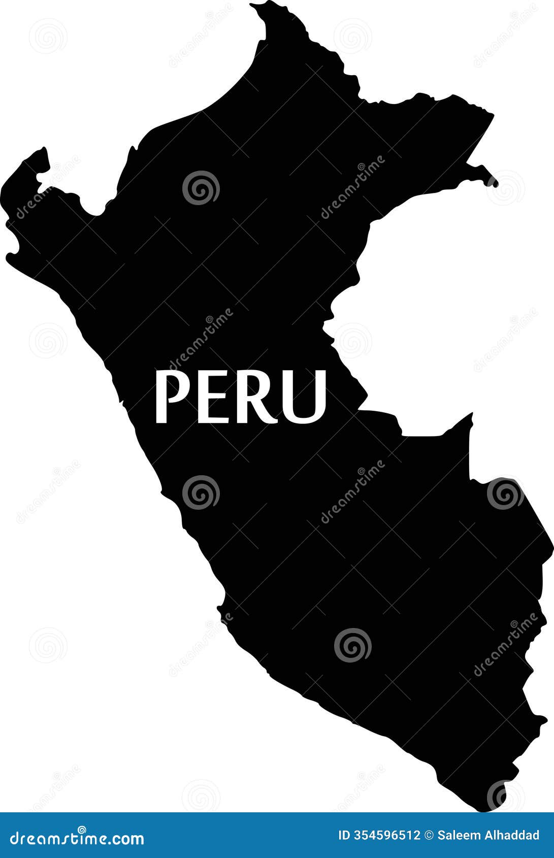 Black Silhouette Vector Design of Peru Map Stock Illustration ...