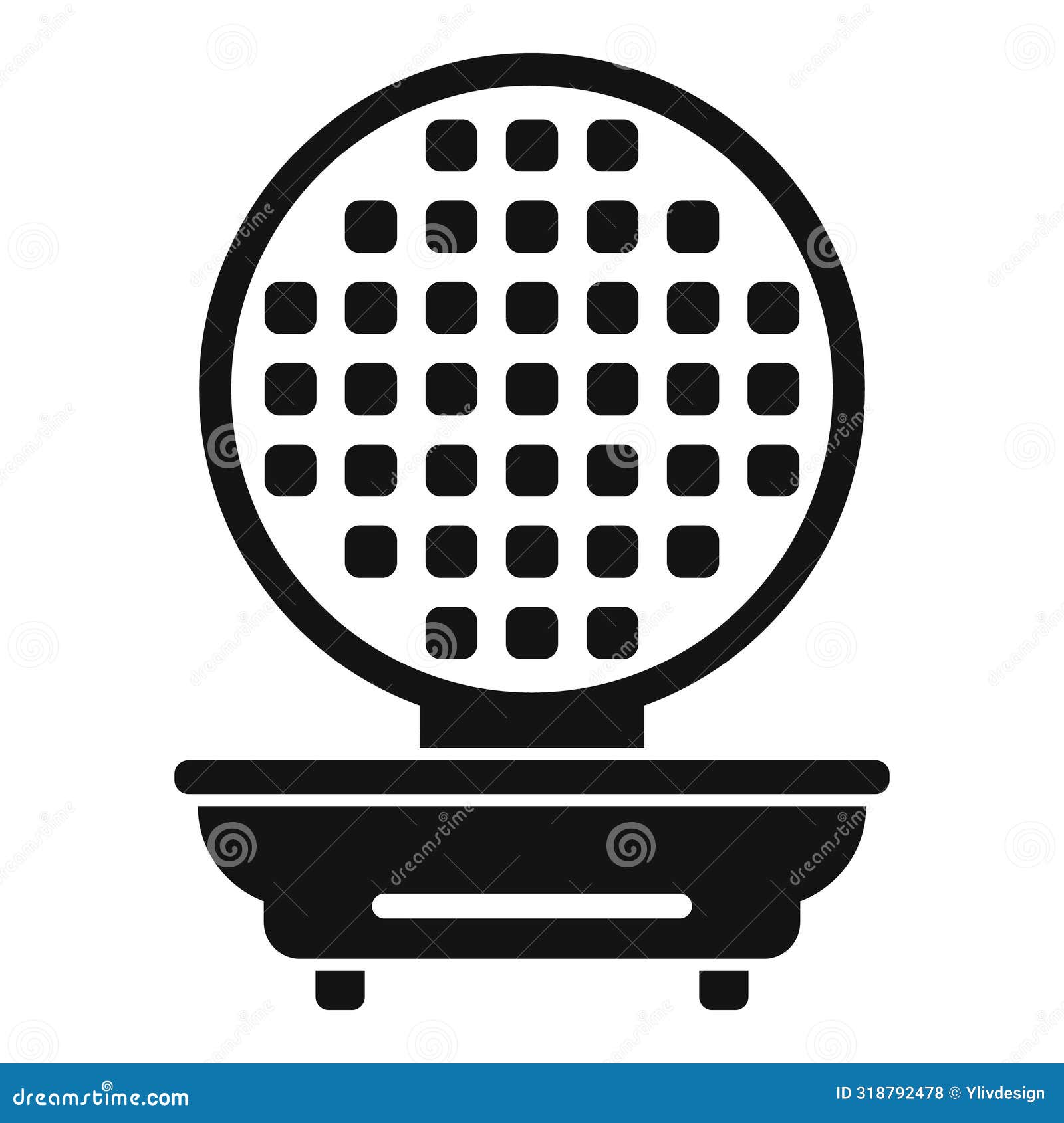 Black Silhouette of Waffle Iron Icon Stock Vector - Illustration of symbol, food: 318792478