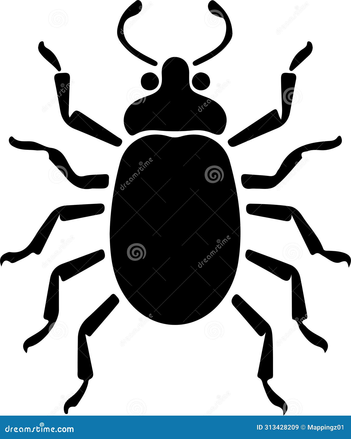 Weevil Black Silhouette Generative Ai Stock Vector - Illustration of ...