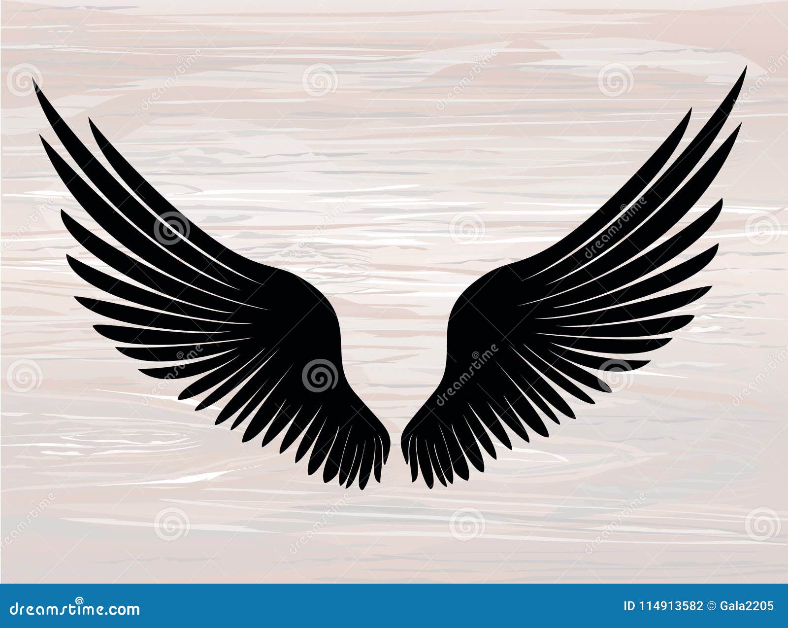 Silhouette Wings. Vector Illustration On White Background. Black ...