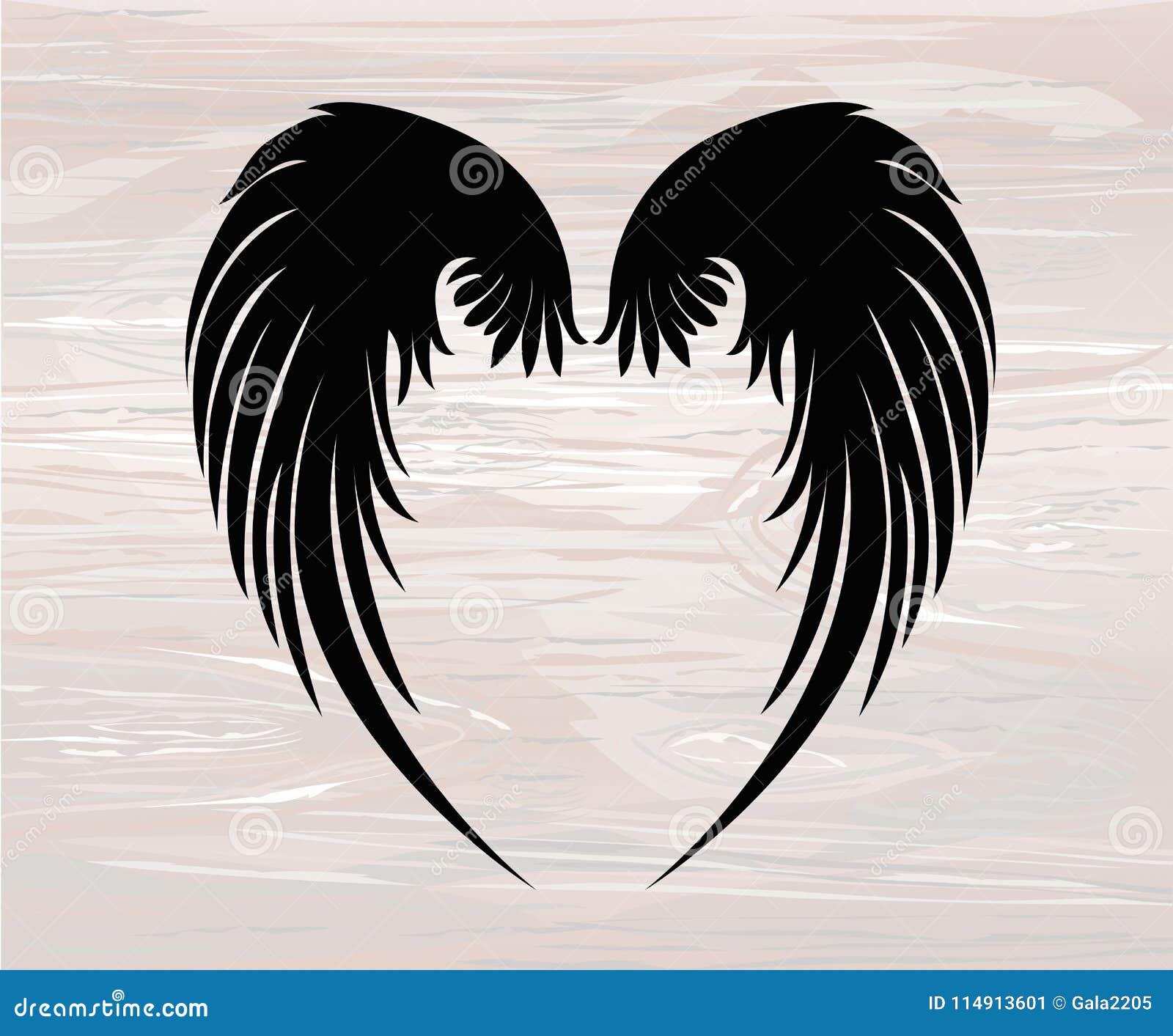 Silhouette Wings. Vector Illustration On White Background. Black ...