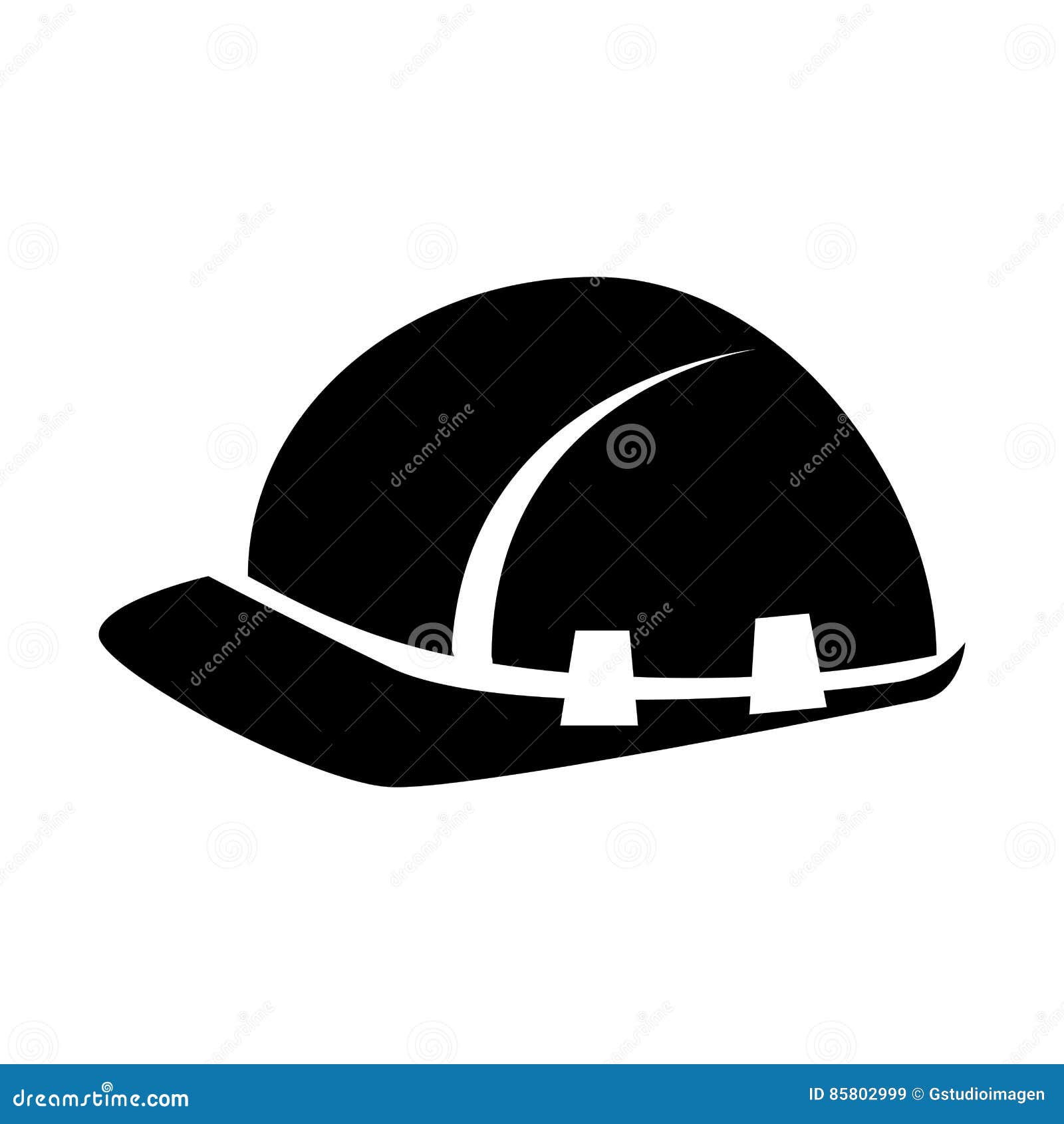 Black Silhouette Worker Helmet Icon Stock Vector - Illustration of ...