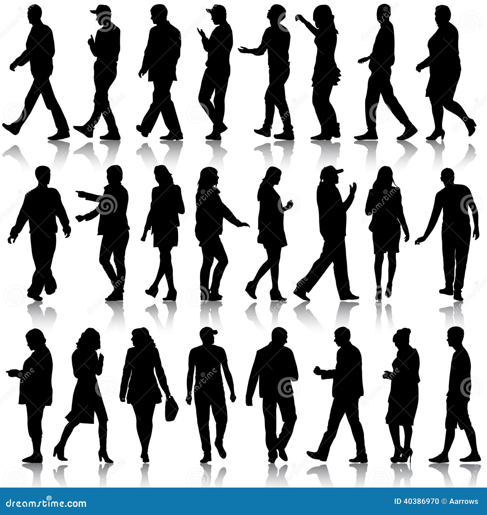 Black Silhouettes of Beautiful Mans and Womans on White Stock Vector ...