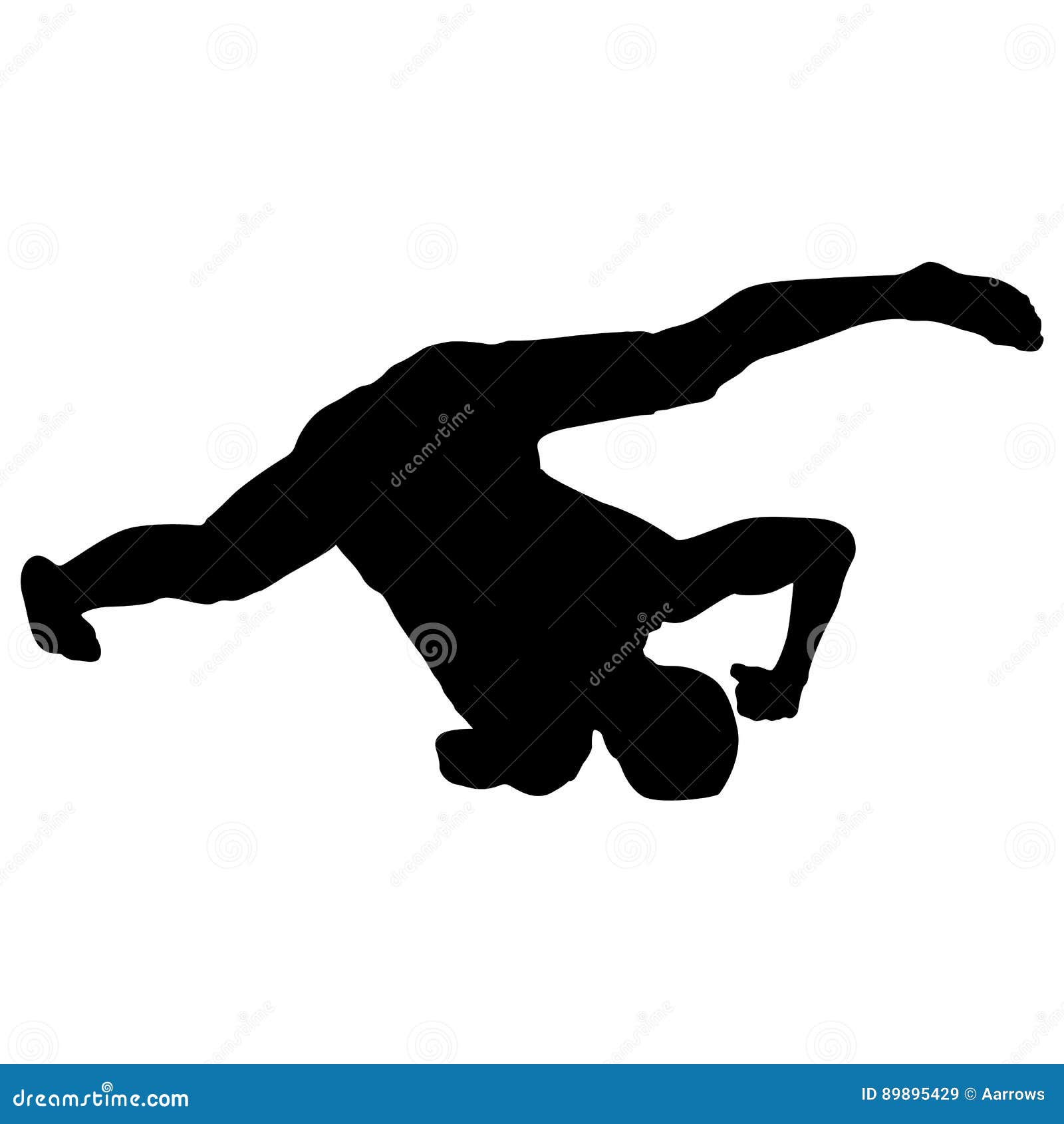 Black Silhouettes Breakdancer on a White Background Stock Vector ...