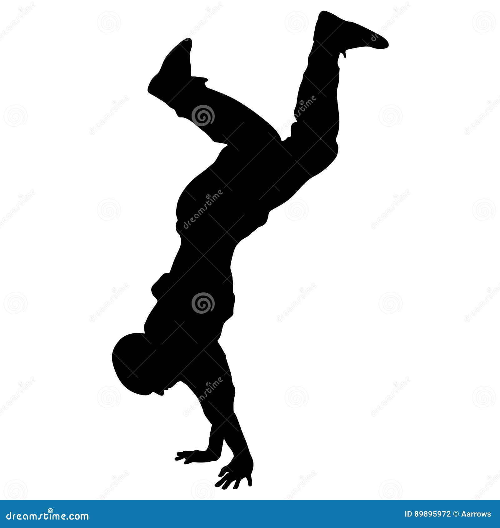 Black Silhouettes Breakdancer on a White Background Stock Vector ...
