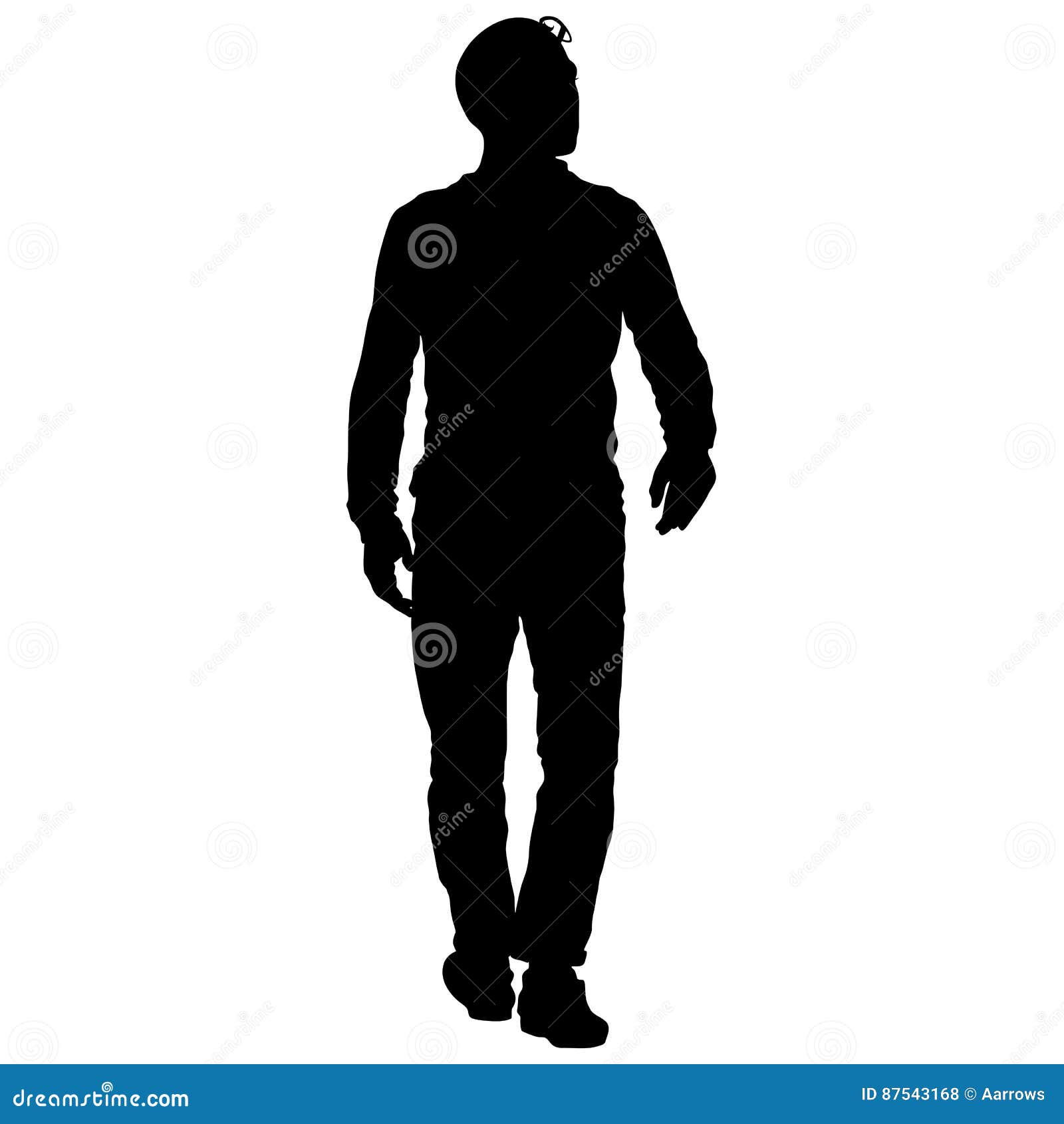 Black Silhouettes Man on White Background. Vector Illustration Stock ...