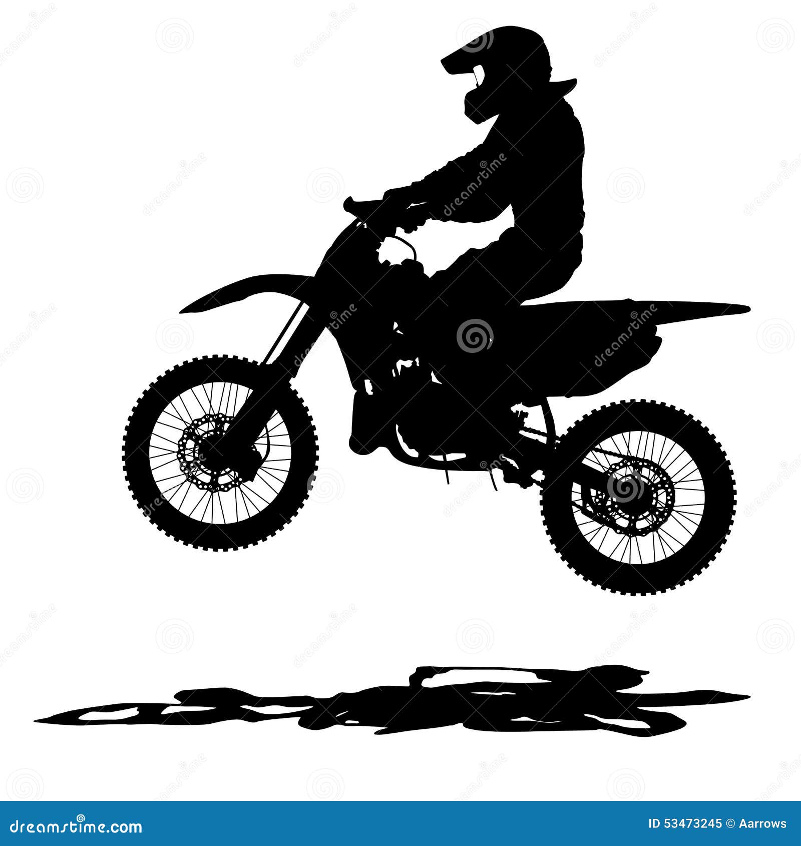 Black Silhouettes Motocross Rider on a Motorcycle Stock Vector ...