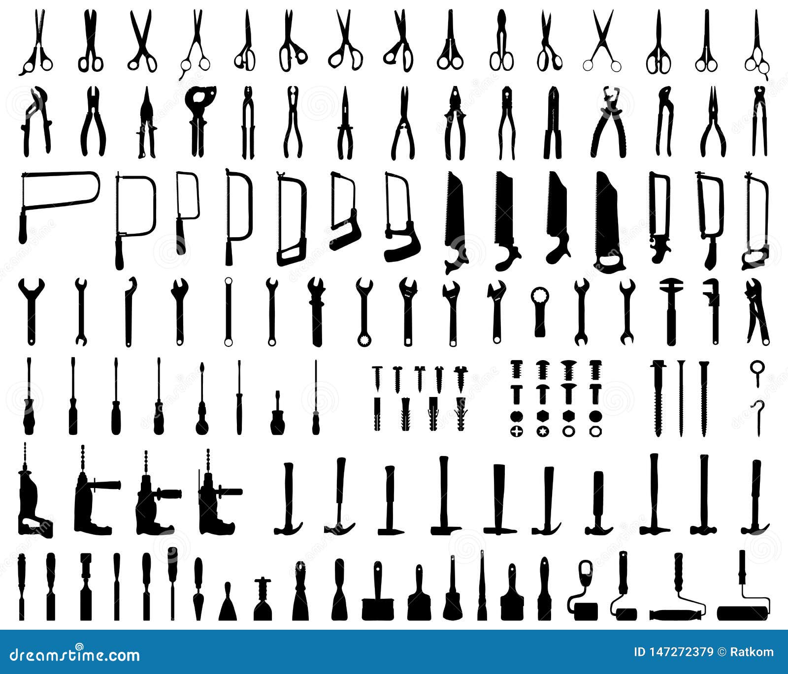 Black silhouettes of tools stock illustration. Illustration of plumber ...