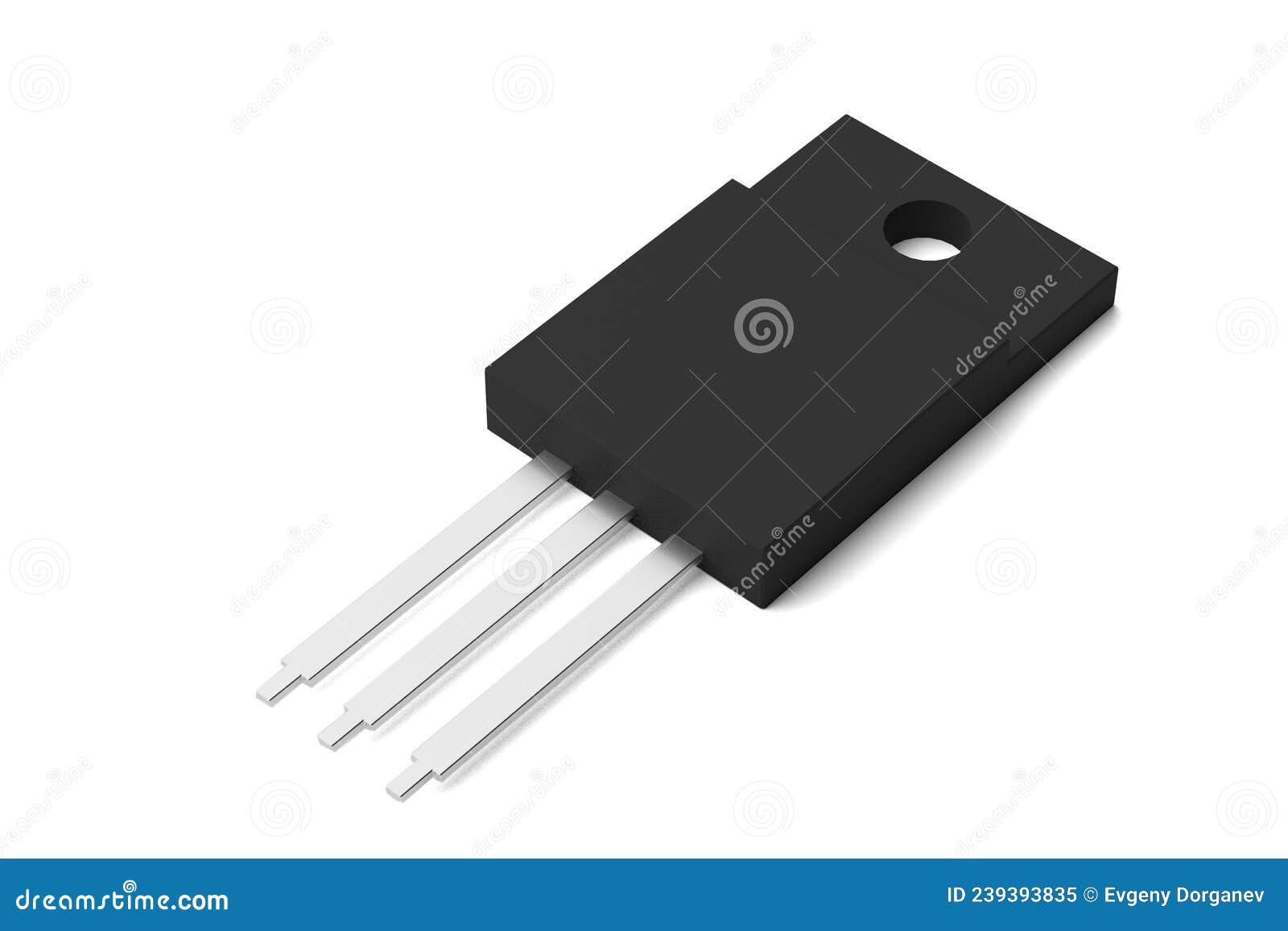 Black Silicon Transistor Mockup Isolate 3d Rendering Stock Illustration ...